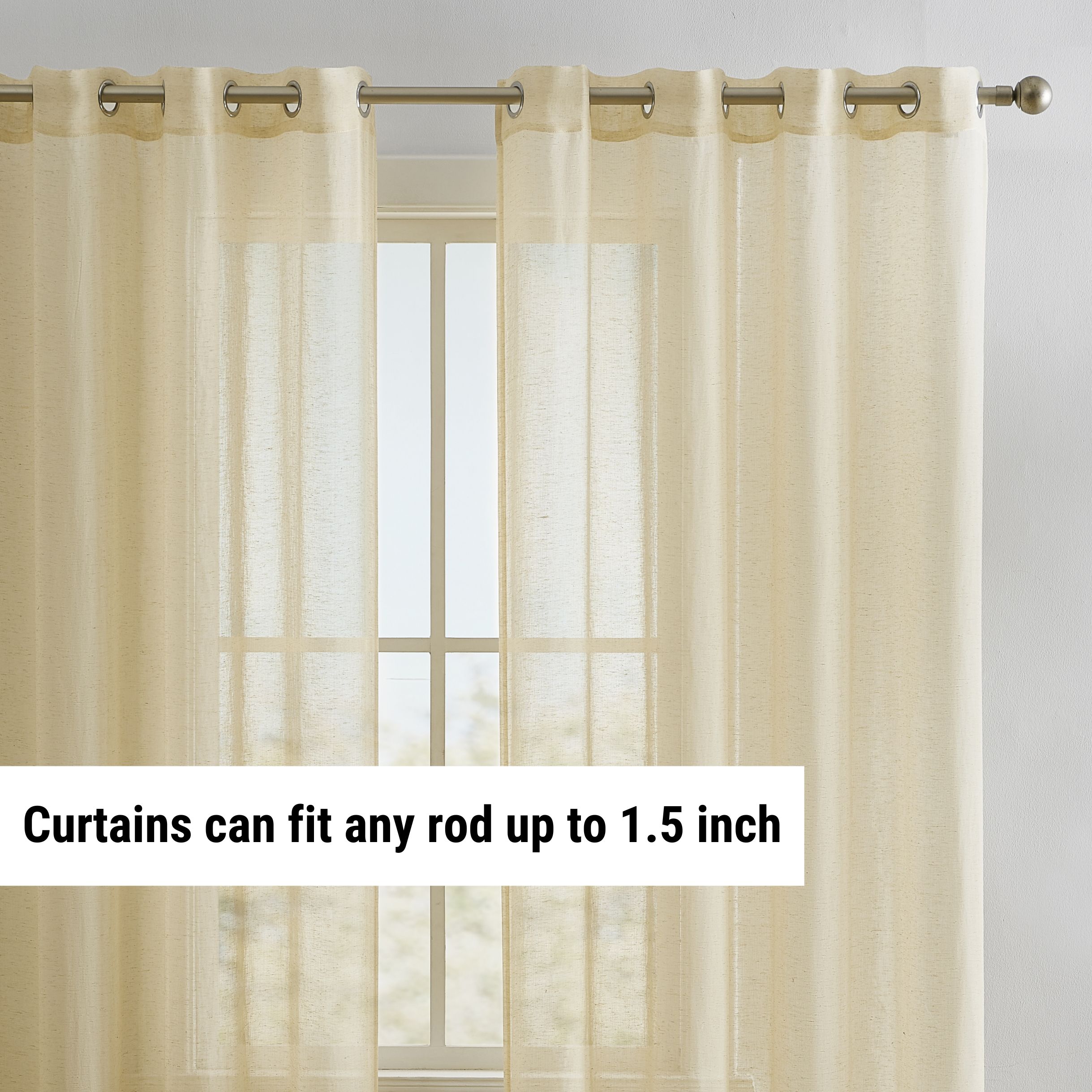 HLC.me Sierra Burlap Flax Linen Semi Sheer Privacy Sun Light Filtering ...