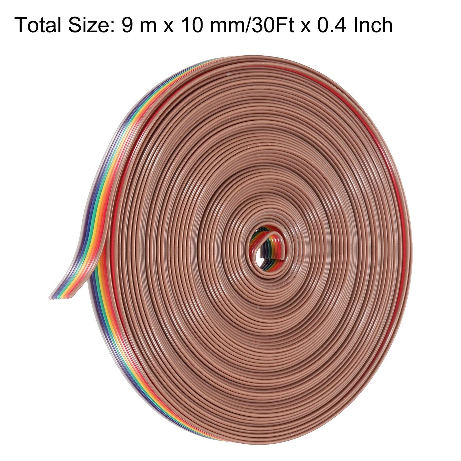 Unique Bargains 1pc 8 Pin Flat Rainbow Ribbon Cable 30 Ft 1.27mm Pitch ...