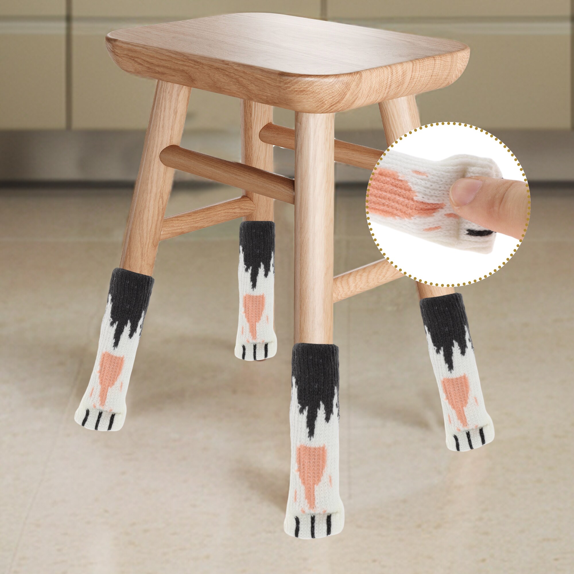 Unique Bargains 16pcs Cats Chair Leg Covers Floor Protectors Cat Paw ...