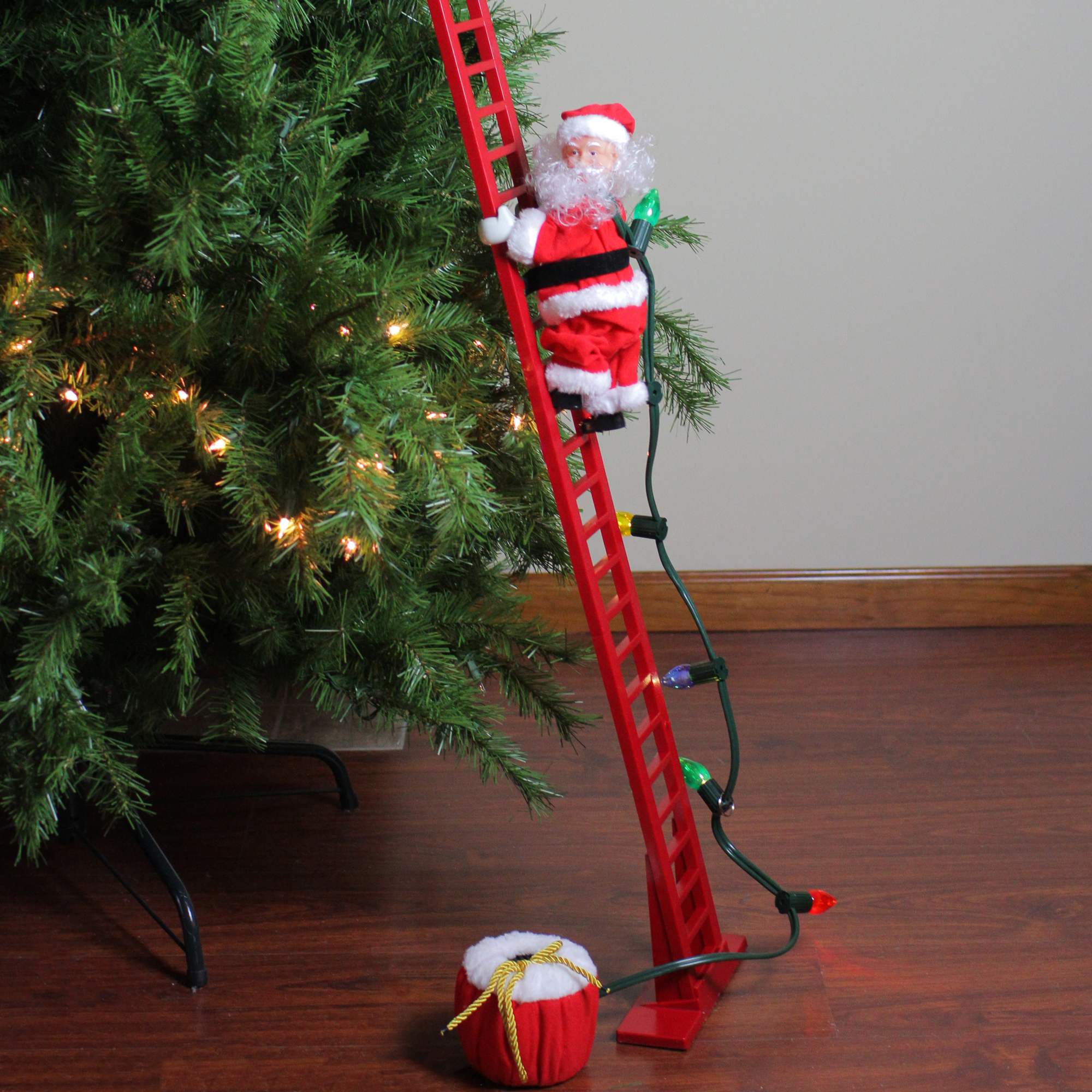 Mr. Christmas Mr Christmas Animated and Musical Climbing Santa with ...