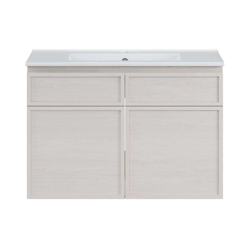 Swiss Madison St Tropez 30 WallMounted Bathroom Vanity in White Oak ...