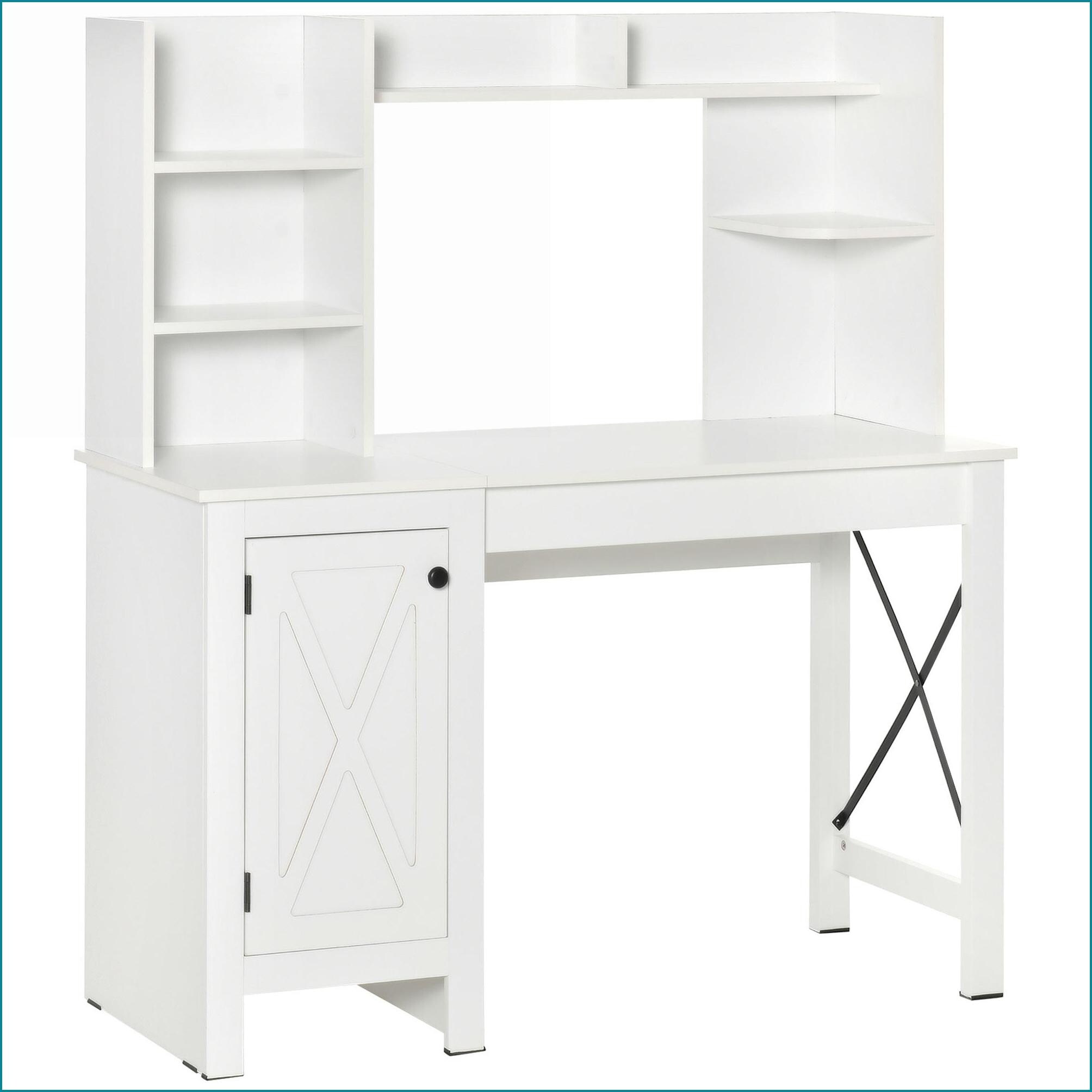 SunJet Desks Farmhouse Computer Desk with Hutch Cabinet Home Office ...