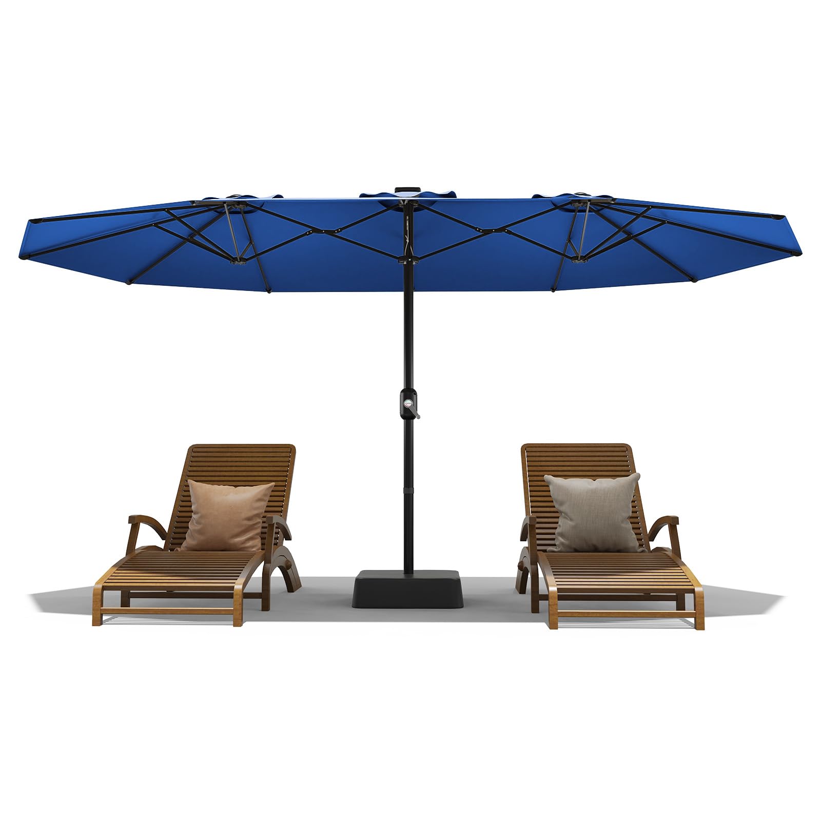 GarveeLife 15FT Patio Umbrella with Base Double Sided Rectangular ...