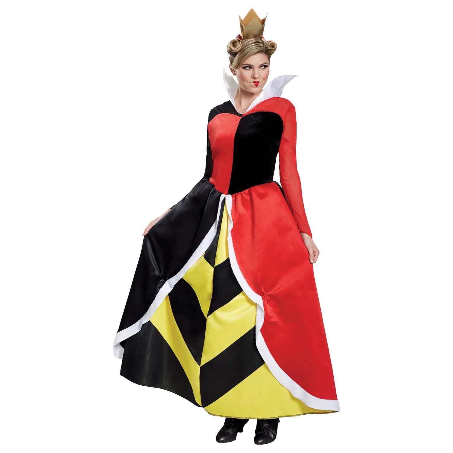 Disguise Women's Deluxe Alice in Wonderland Queen of Hearts Costume ...
