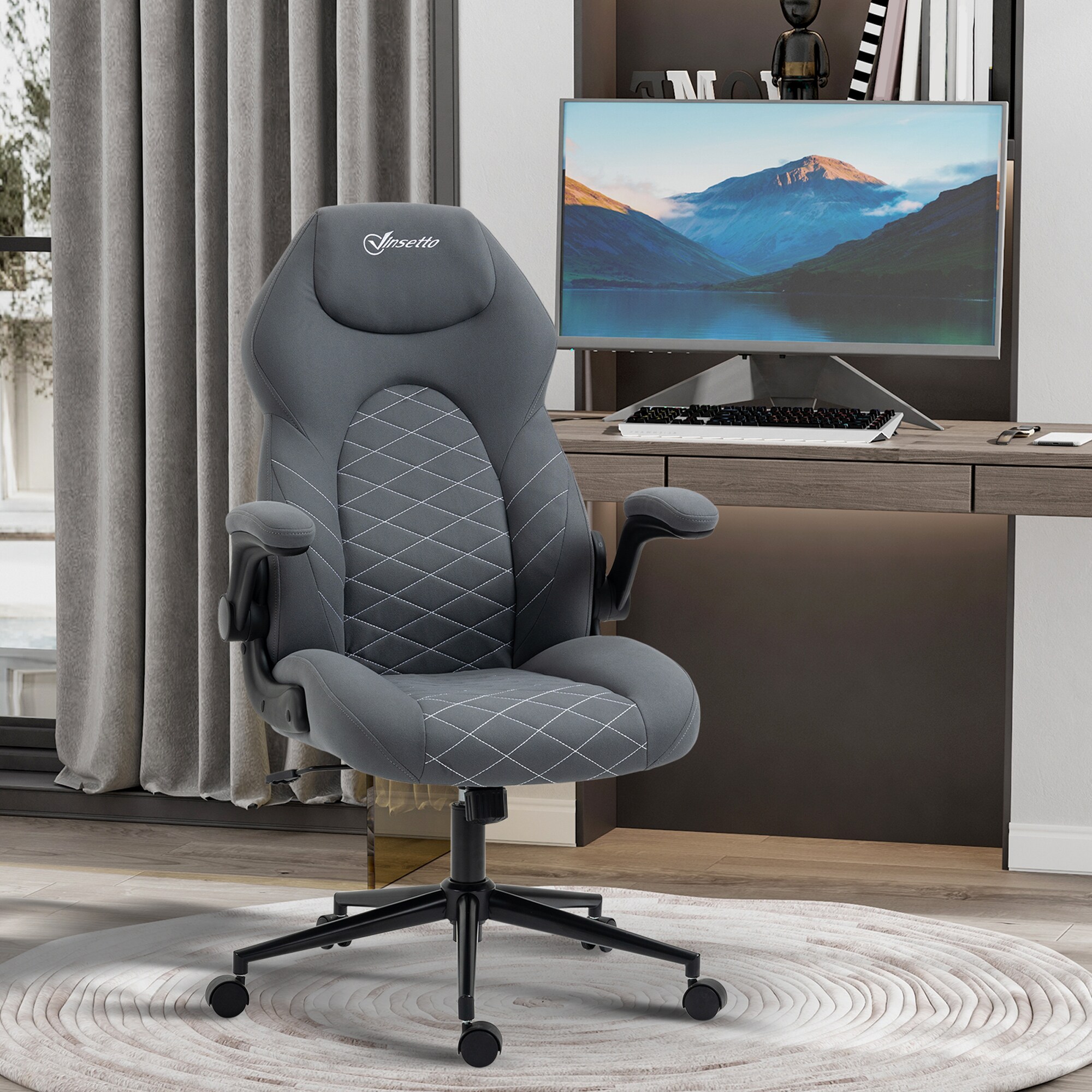 Vinsetto Gaming Chair with Flip Up Arm High Back Desk Computer Chair ...