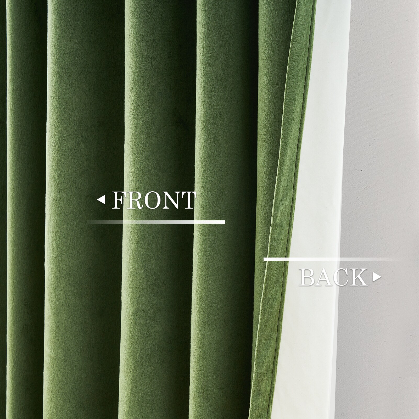 Topfinel 84-in Moss Green Full Blackout Velvet Back Tab Curtains panel ...