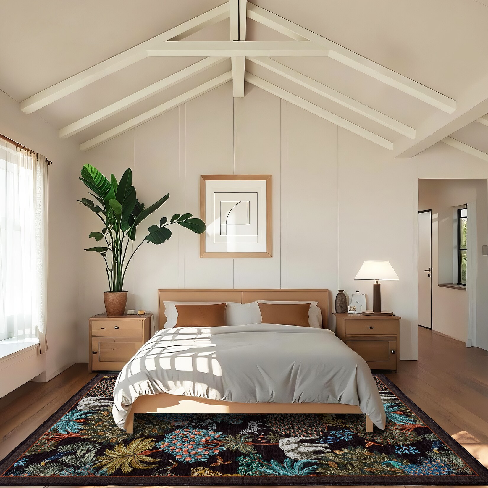 Qeetex 10 x 13 ft Polyester Cashmere Black Rectangular Hallway Bathroom ...