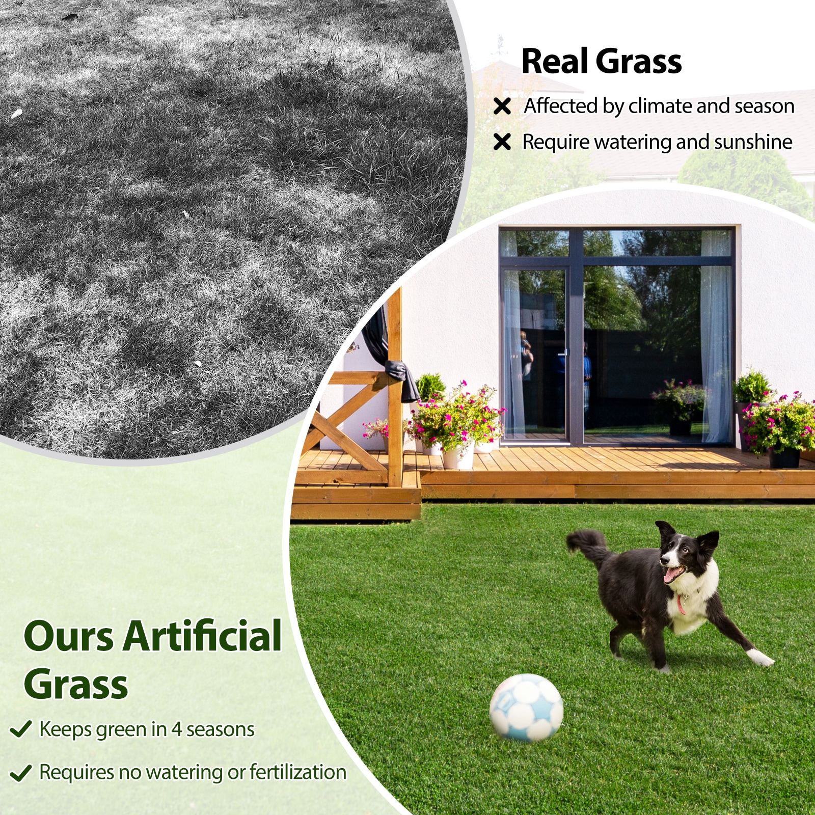 Volenca 6 x 10-ft Artificial Grass Turf Mat Indoor Outdoor Synthetic ...