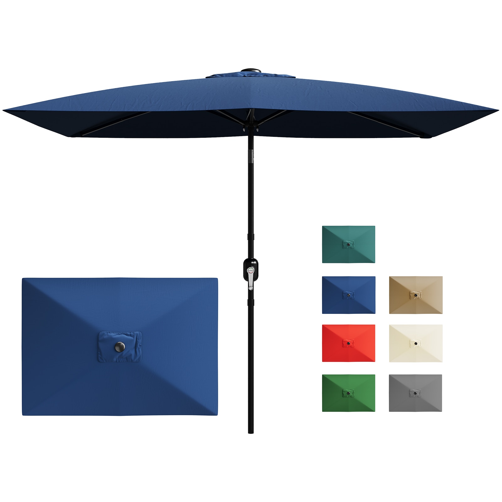 Garvee 10x6.5FT Rectangular Patio Umbrella Outdoor Table Umbrella with ...