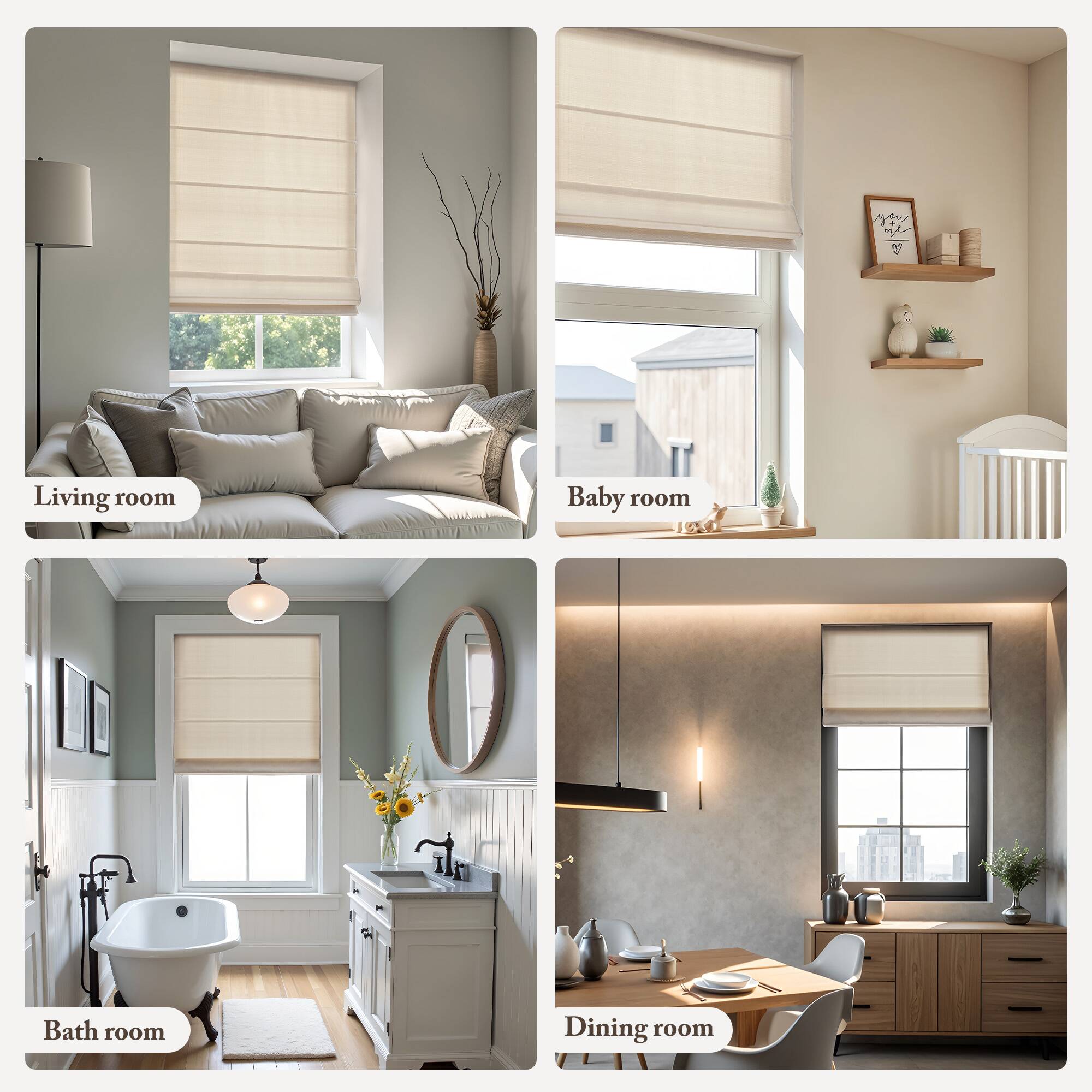 LUXEYARD 1PC 35x64in Cordless Roman Blind Galen Matte fabric in the ...