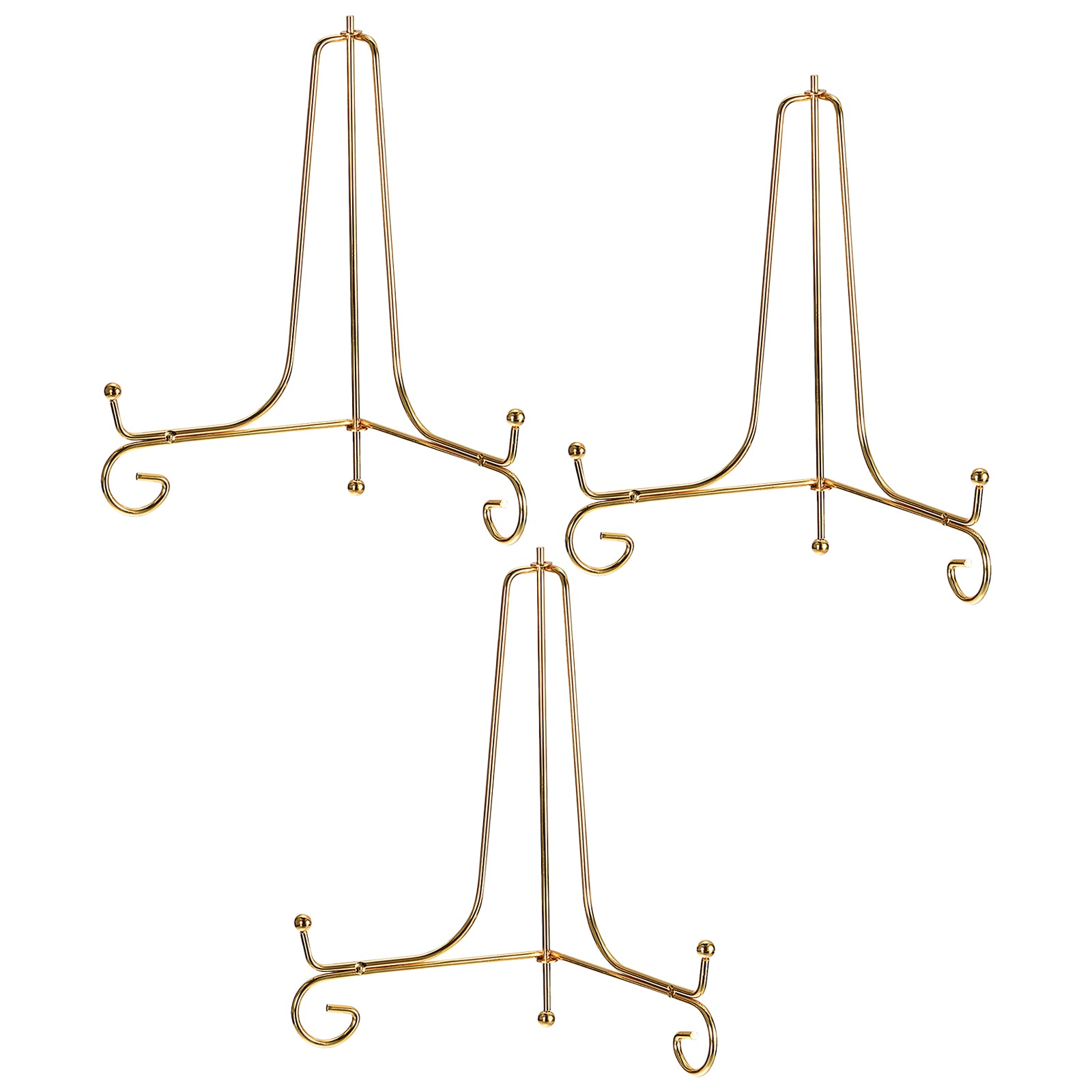 Unique Bargains Plate Stand for Display 10 Inch 3Pcs Iron Decorative ...