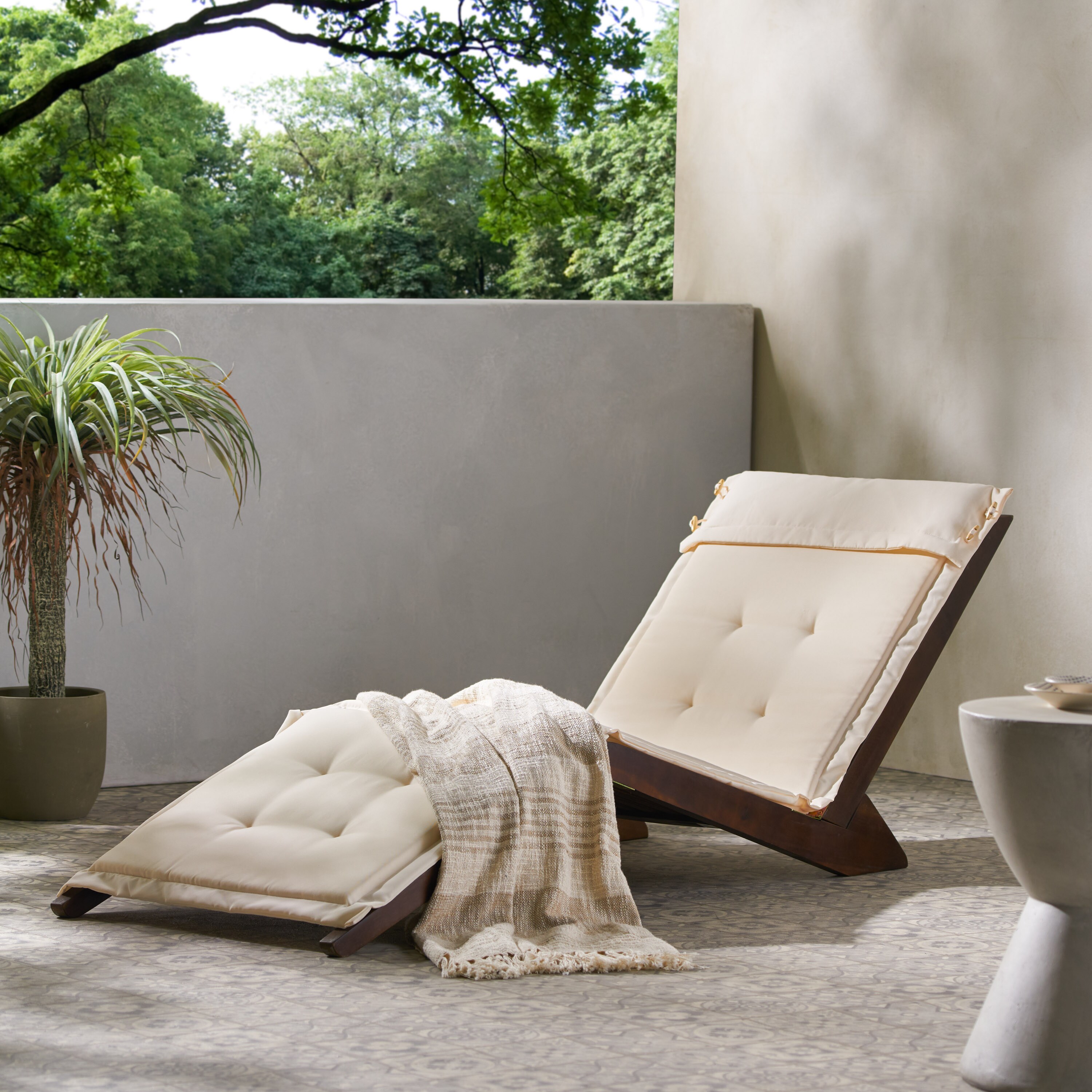 Best Selling Home Decor Sonora Beige Wood Frame Stationary Chaise ...