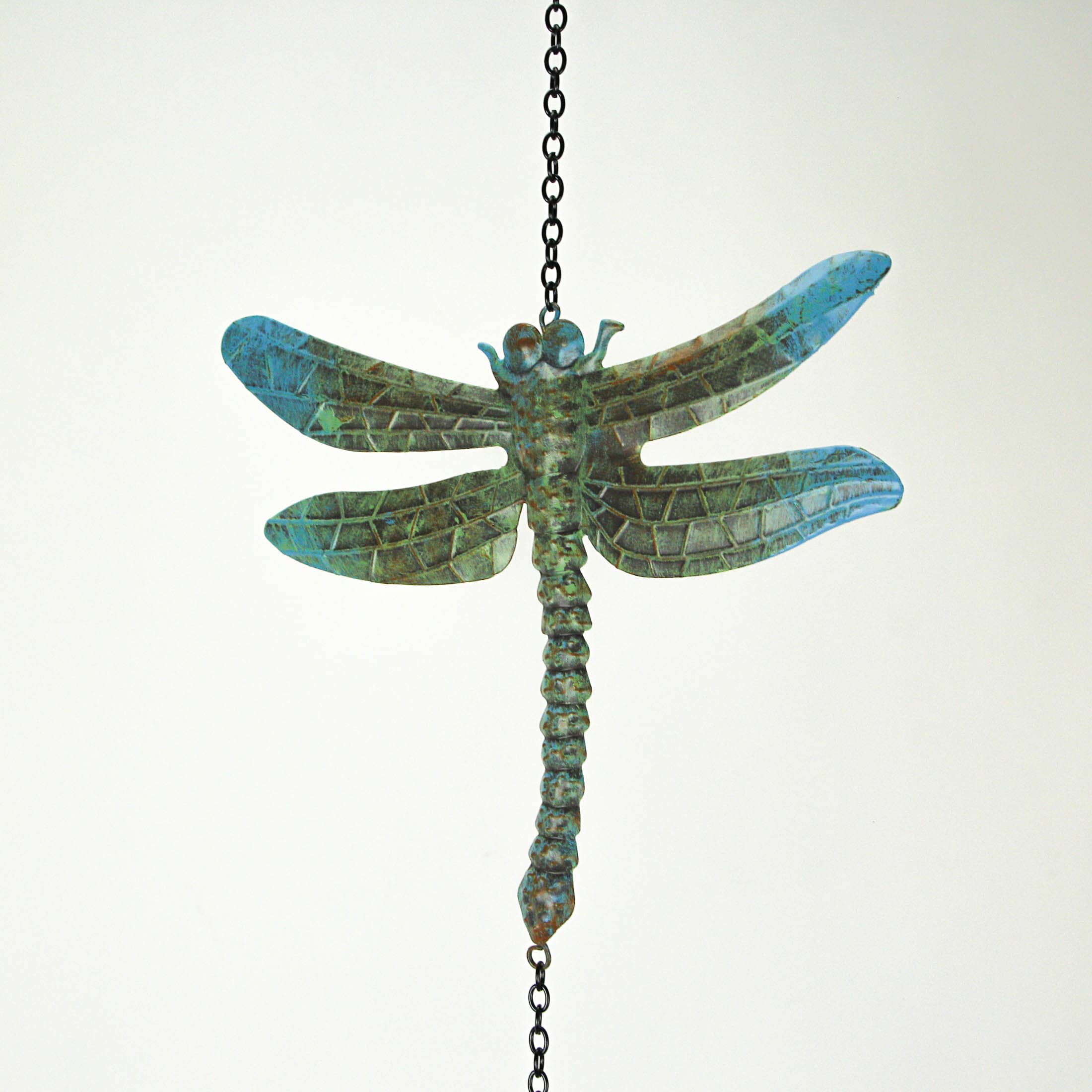Things2Die4 Metal Verdigris Dragonfly Wind Spinner Chain Kinetic Garden ...
