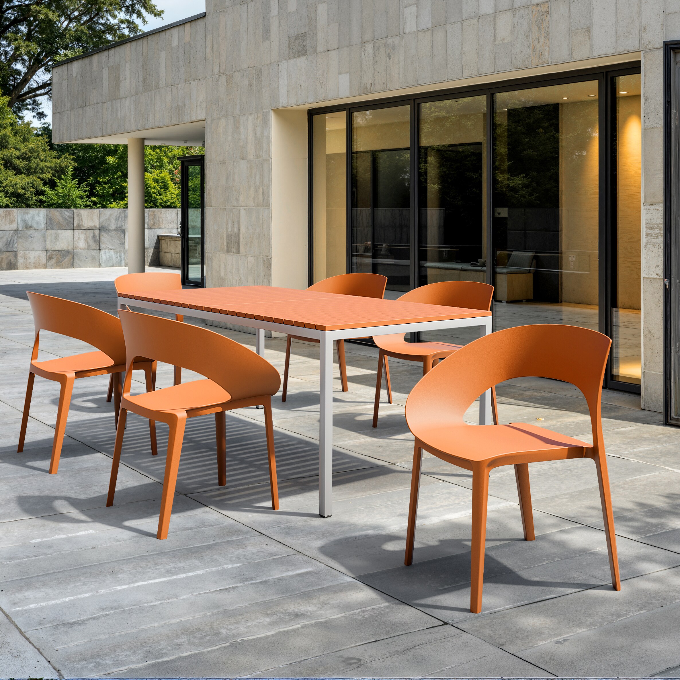 LOVMOR Set of 4 Stackable Metal Frame Dining Chairs 330-lb Capacity ...