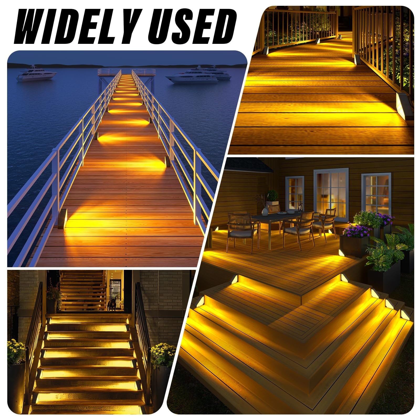 AOIZGMY Solar Step Lights Outdoor Waterproof Triangle Design 12 pack ...