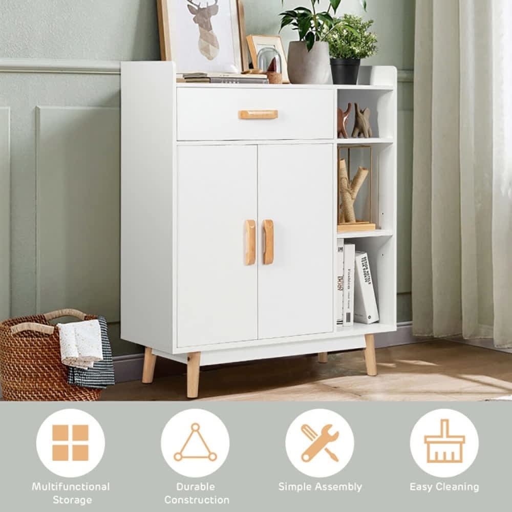 VERYKE Floor Storage Cabinet Free Standing Cupboard Chest Organizer ...