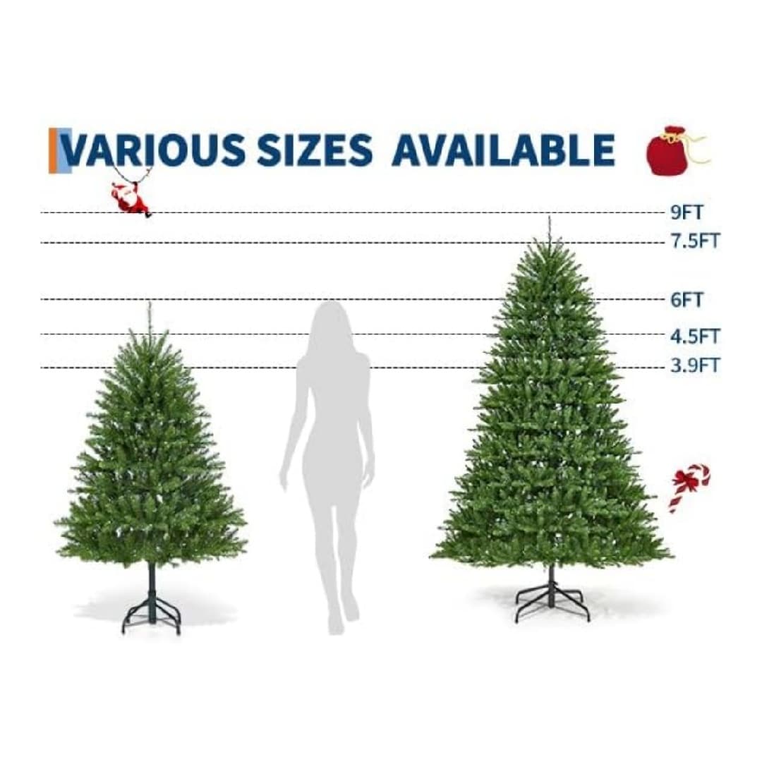 Qeetex 9ft PreLit Artificial Christmas Tree with DualColor LED Lights ...