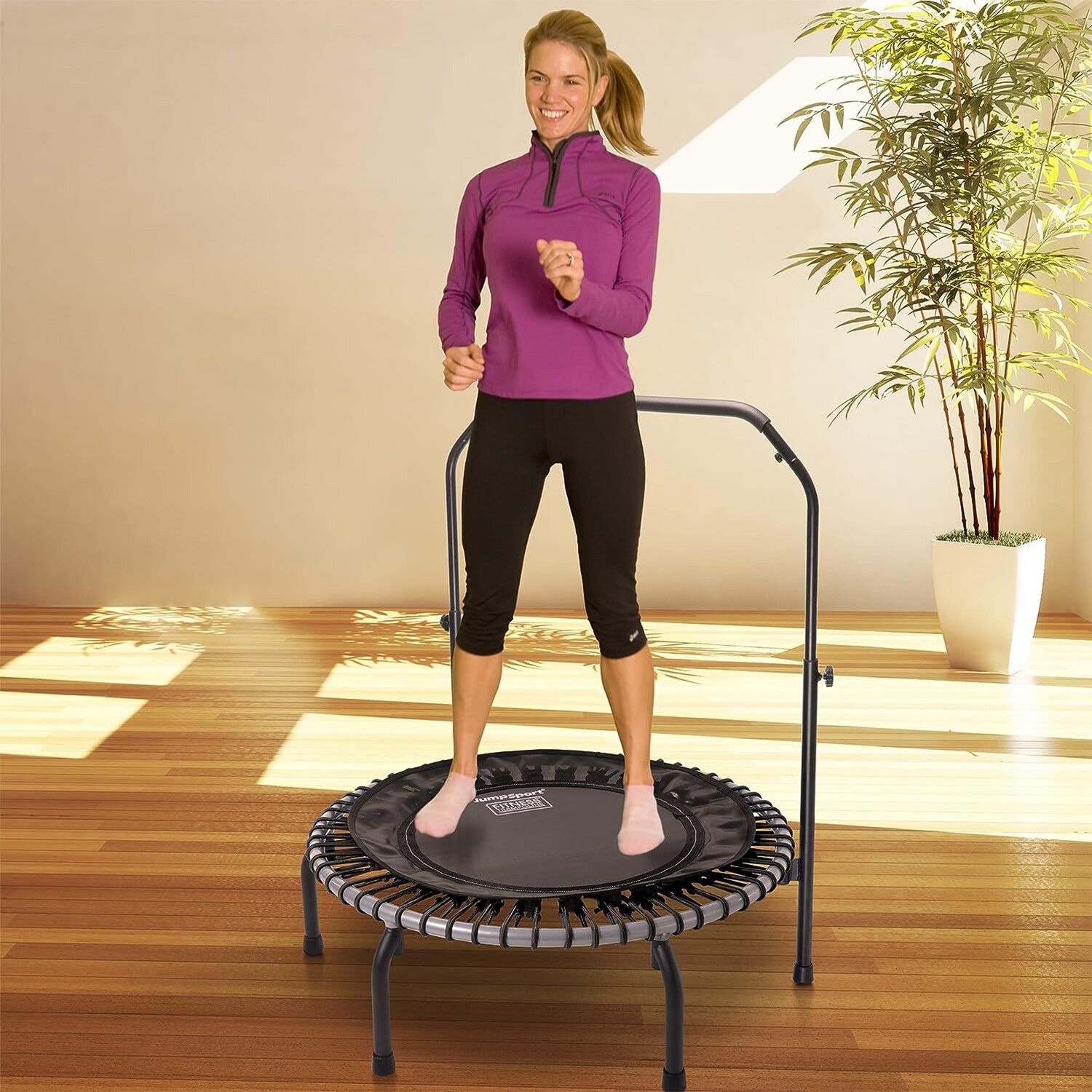 JumpSport 3.25-ft Round Fitness in Black in the Trampolines department ...