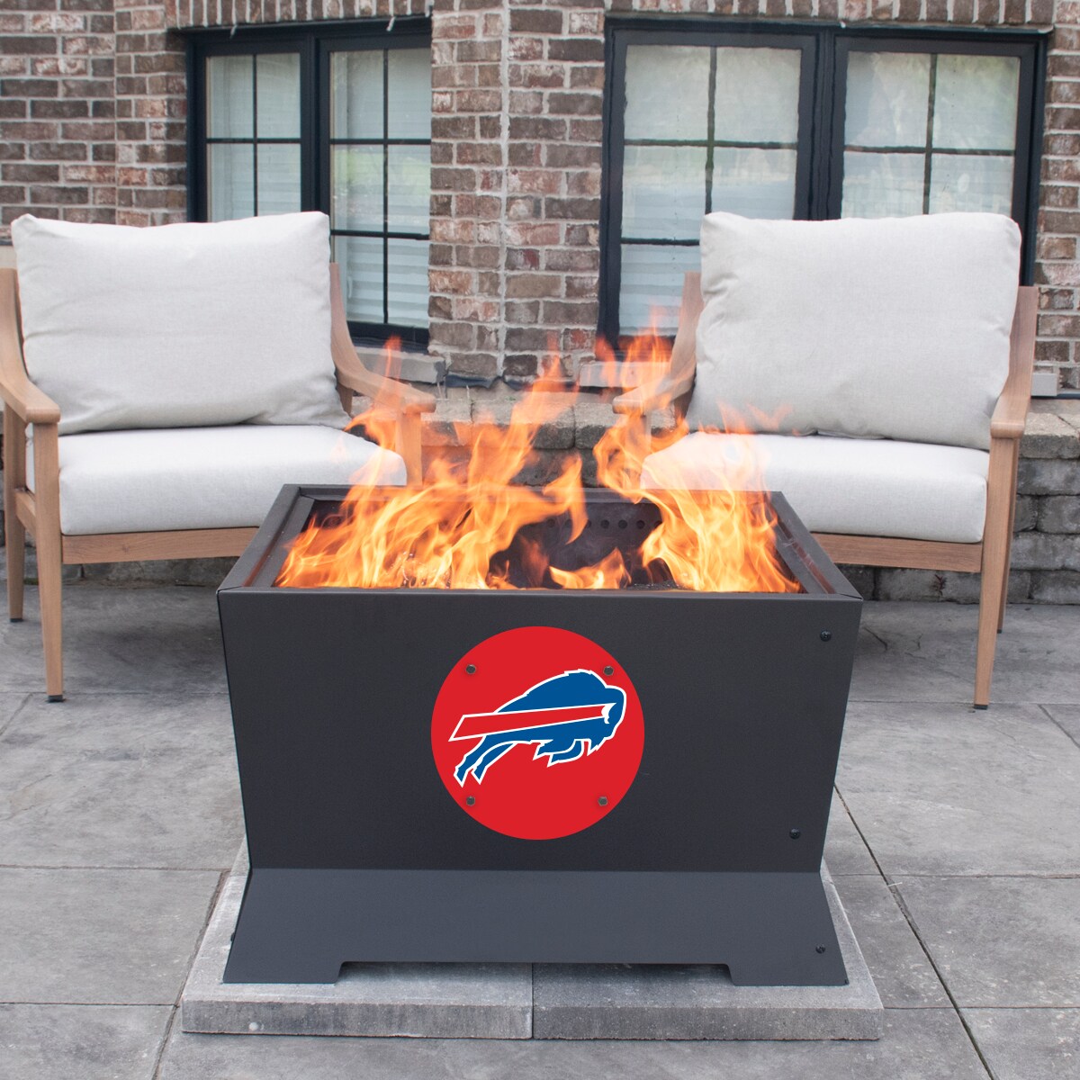 Blue Sky Outdoor Living Buffalo Bills 28-in W Black Steel Wood-Burning ...