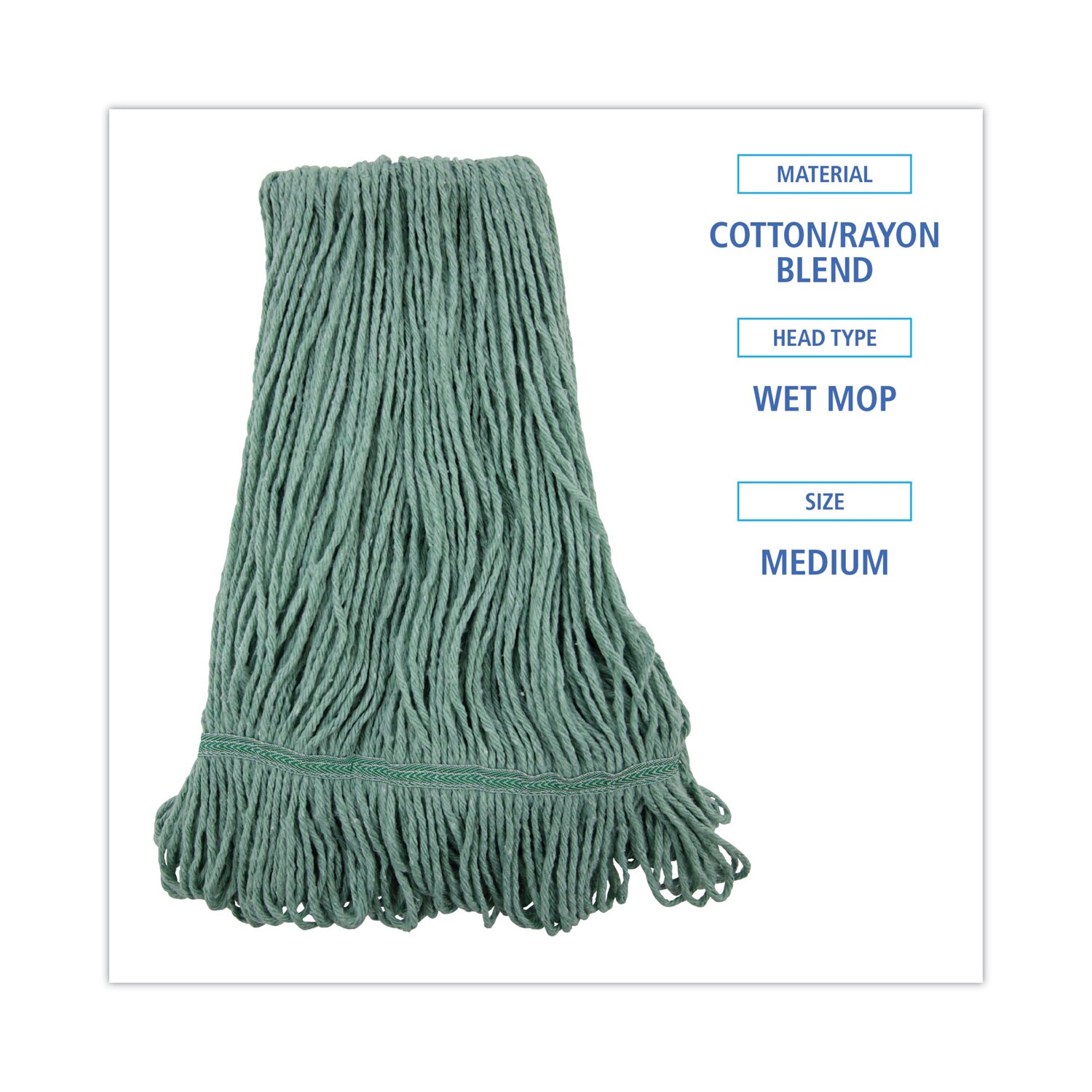 Boardwalk Mop Head Premium Standard Head Cotton Rayon Fiber Medium ...