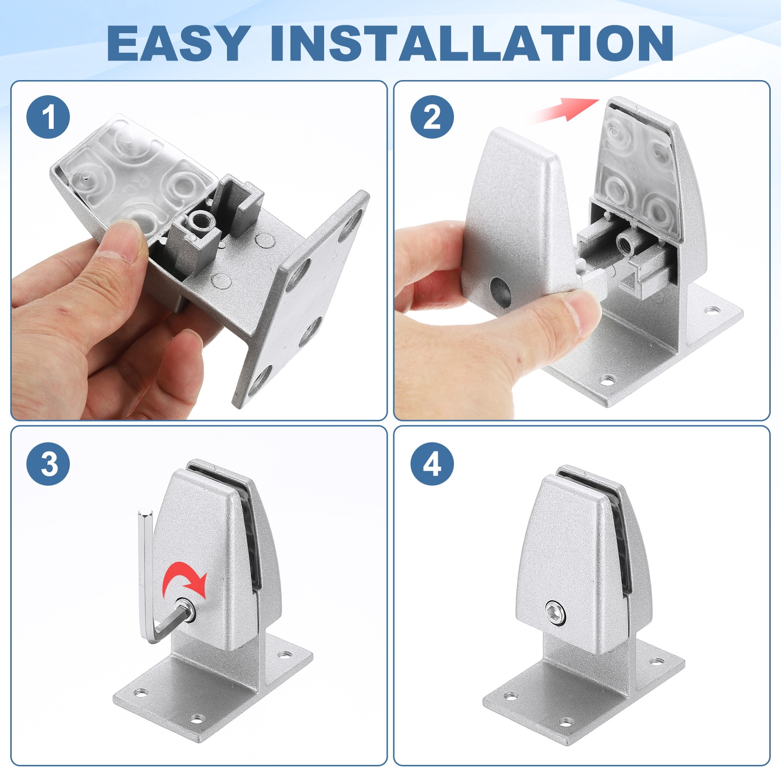 PATIKIL 2.8x1.7x3.6inch Desk Divider Support Clamp 8pcs Aluminum Desk ...