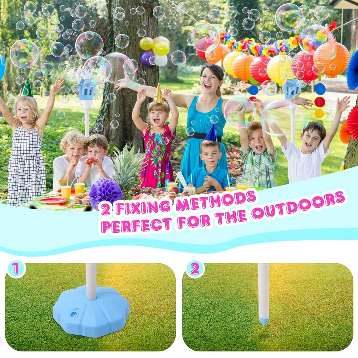 Aoibox 47 Inch Vertical Bubble Machine for Parties Outdoor with Lights ...