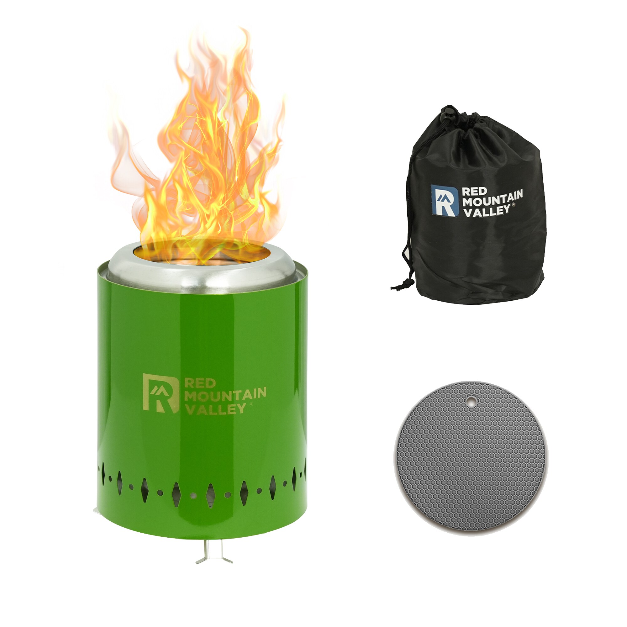 LOVMOR Smokeless Tabletop Fire Pit Mat Portable Mini Camping Stove ...