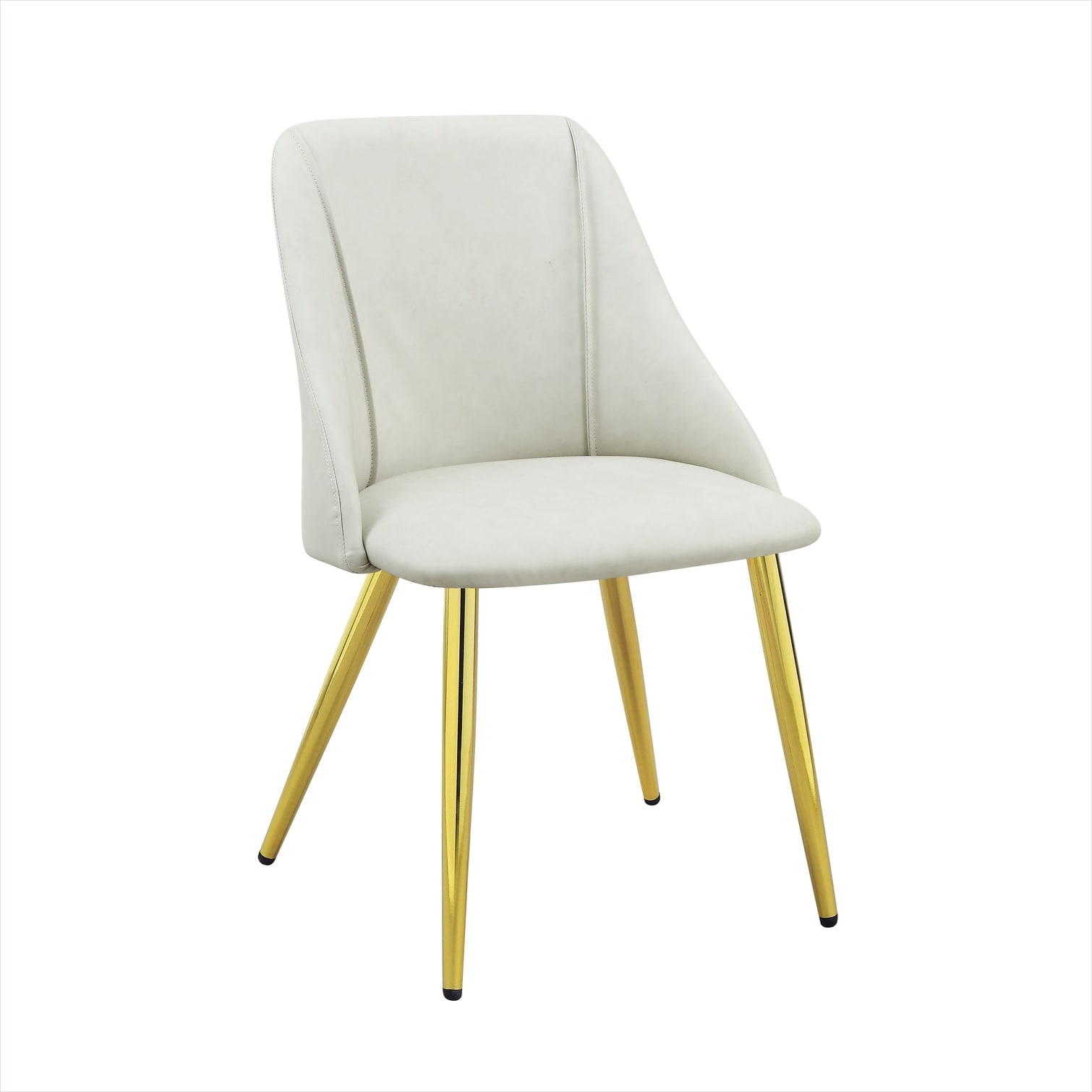 Naturefalls Crisp White Synthetic Leather Dining Side Chairs Set of 2 ...
