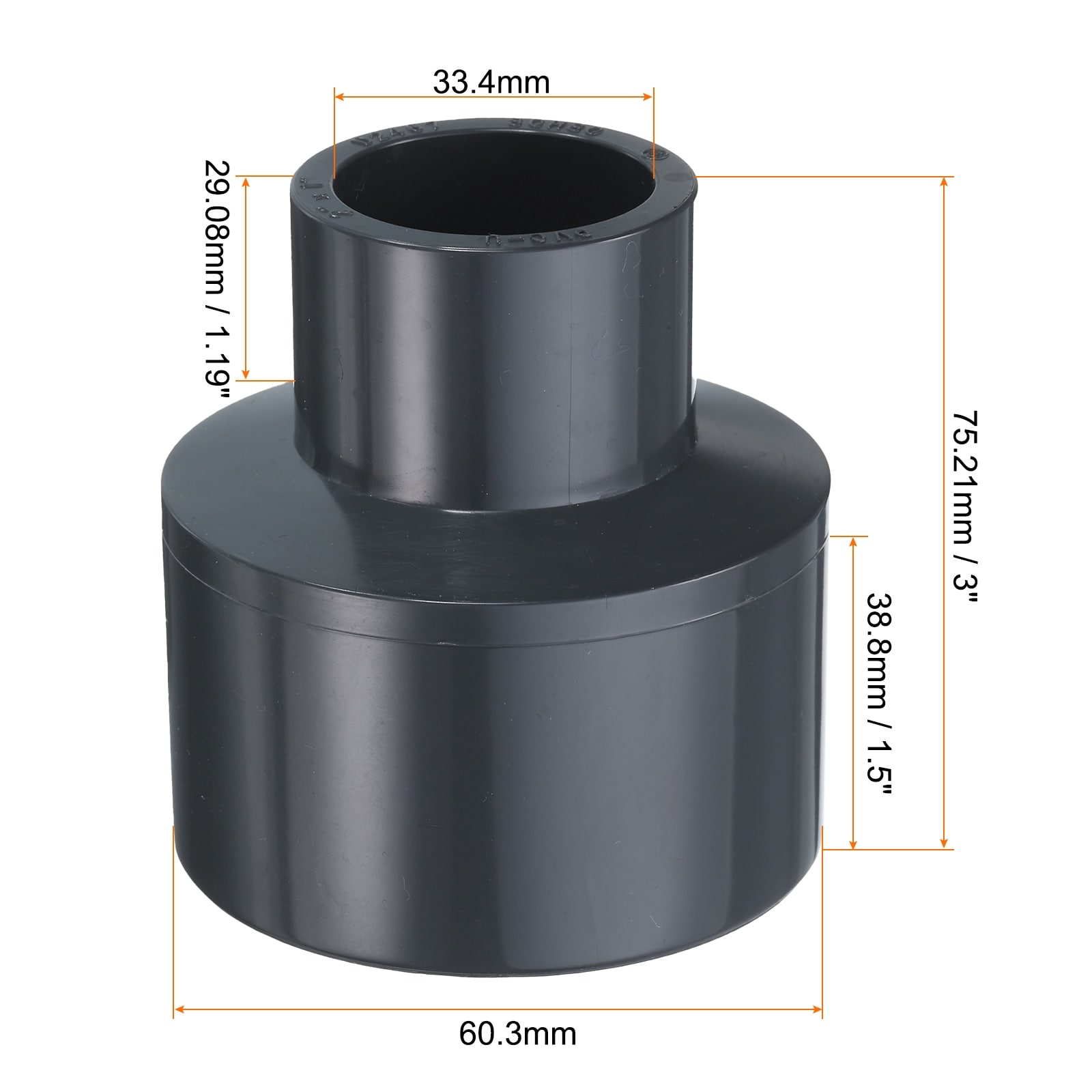 Harfington PVC Reducing Coupling 2 x 1 Inch Increaser/Reducer Coupling ...