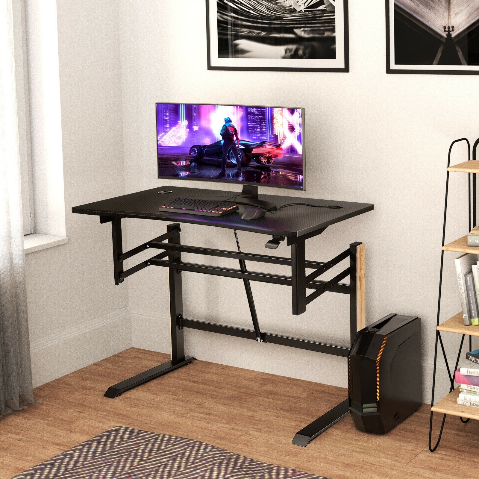 Slickblue 43.5 inch W- Black Pneumatic Height Adjustable (29 Inch-41 ...