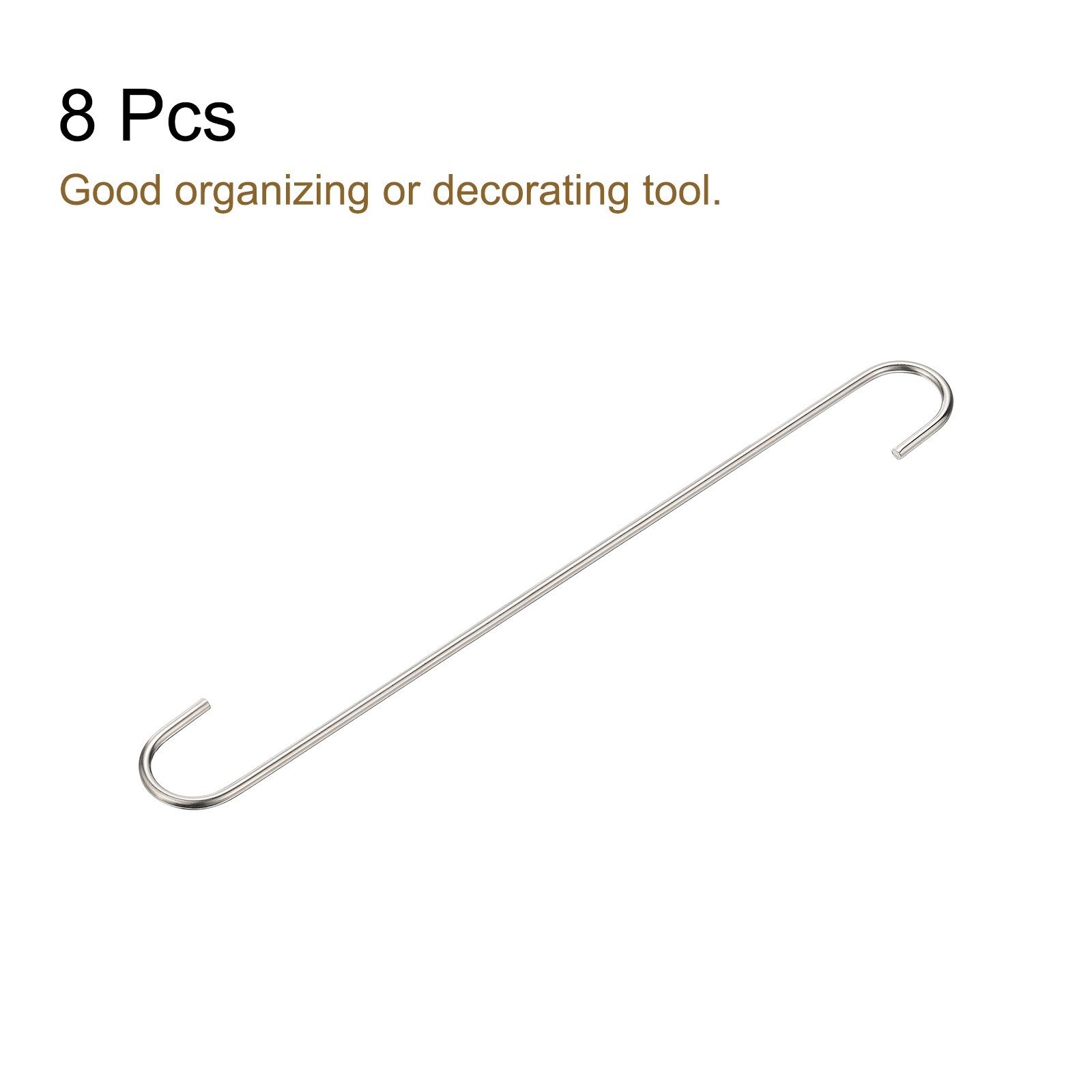 Unique Bargains S Hanging Hooks 16inch(400mm) Extra Long Steel Hanger ...