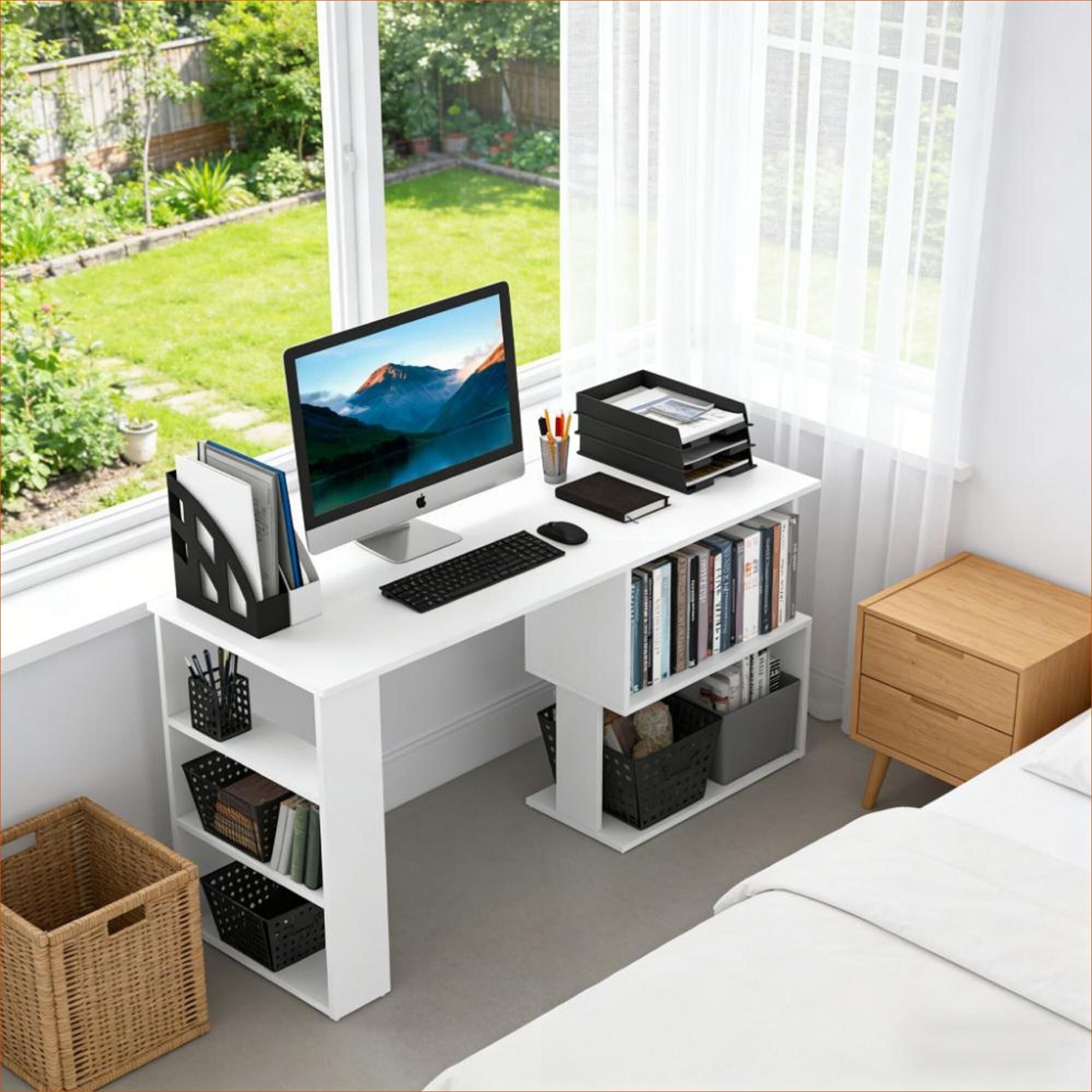 Watnature Minimalist Modern Storage-Friendly 360 Rotating L-Shaped ...