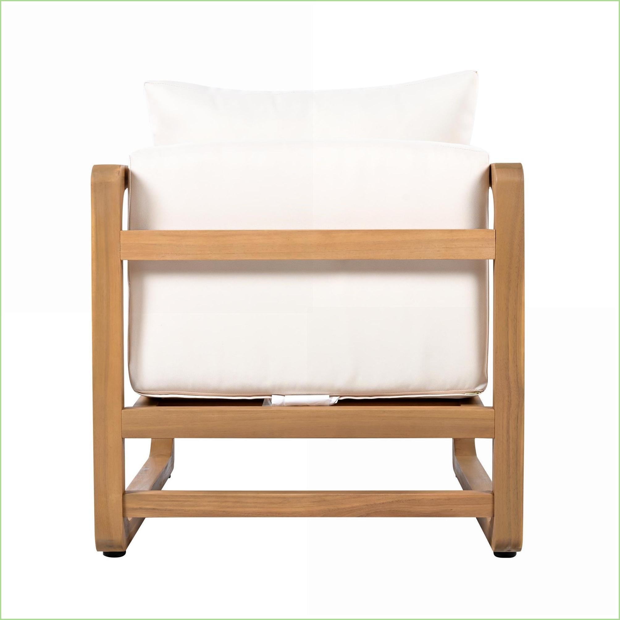 Watnature Outdoor Lounge Chair Solid Acacia Wood Minimalist with ...