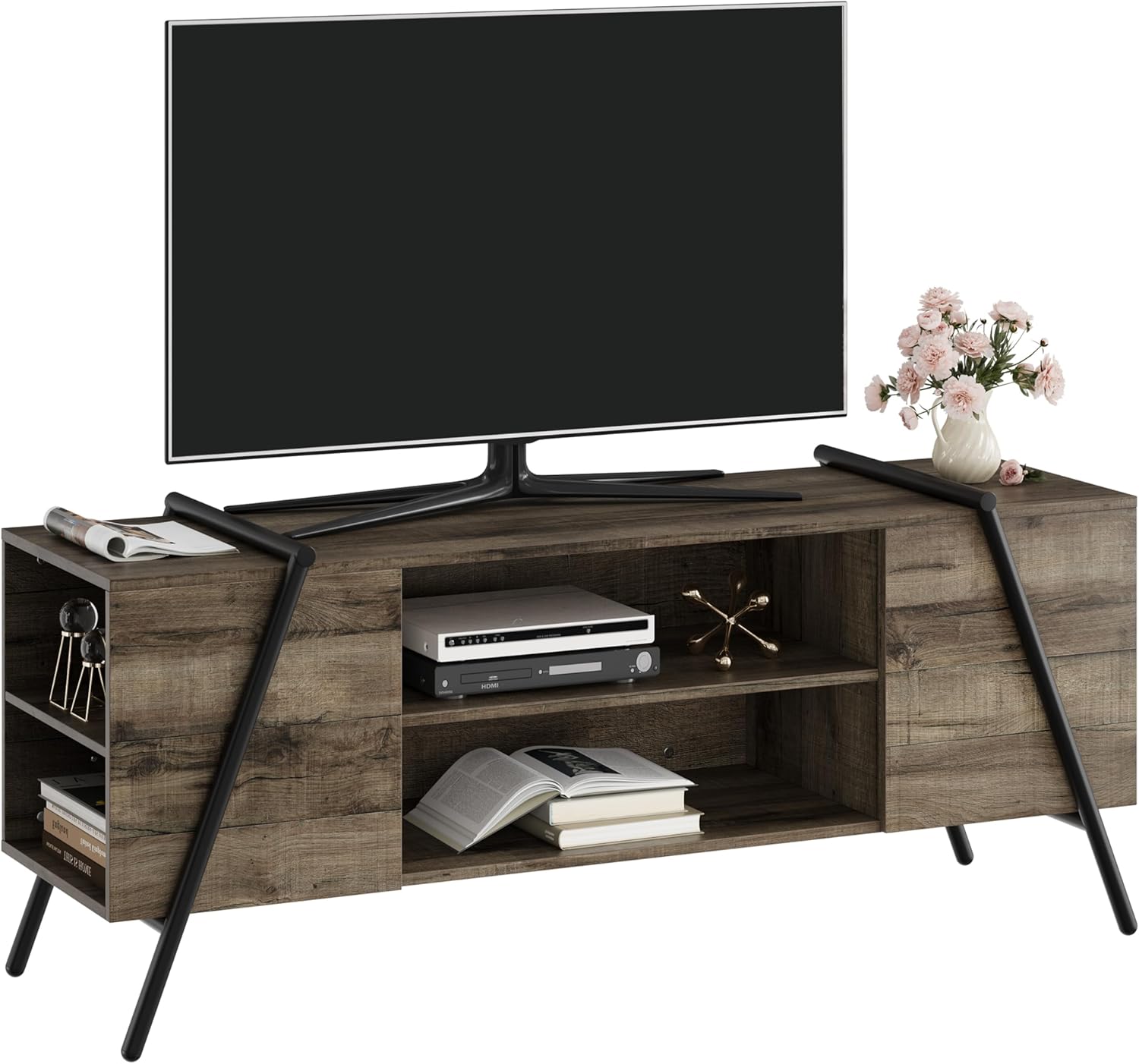 Garvee TV Stand for 60 65 Inch TV Modern Mid Century Entertainment ...