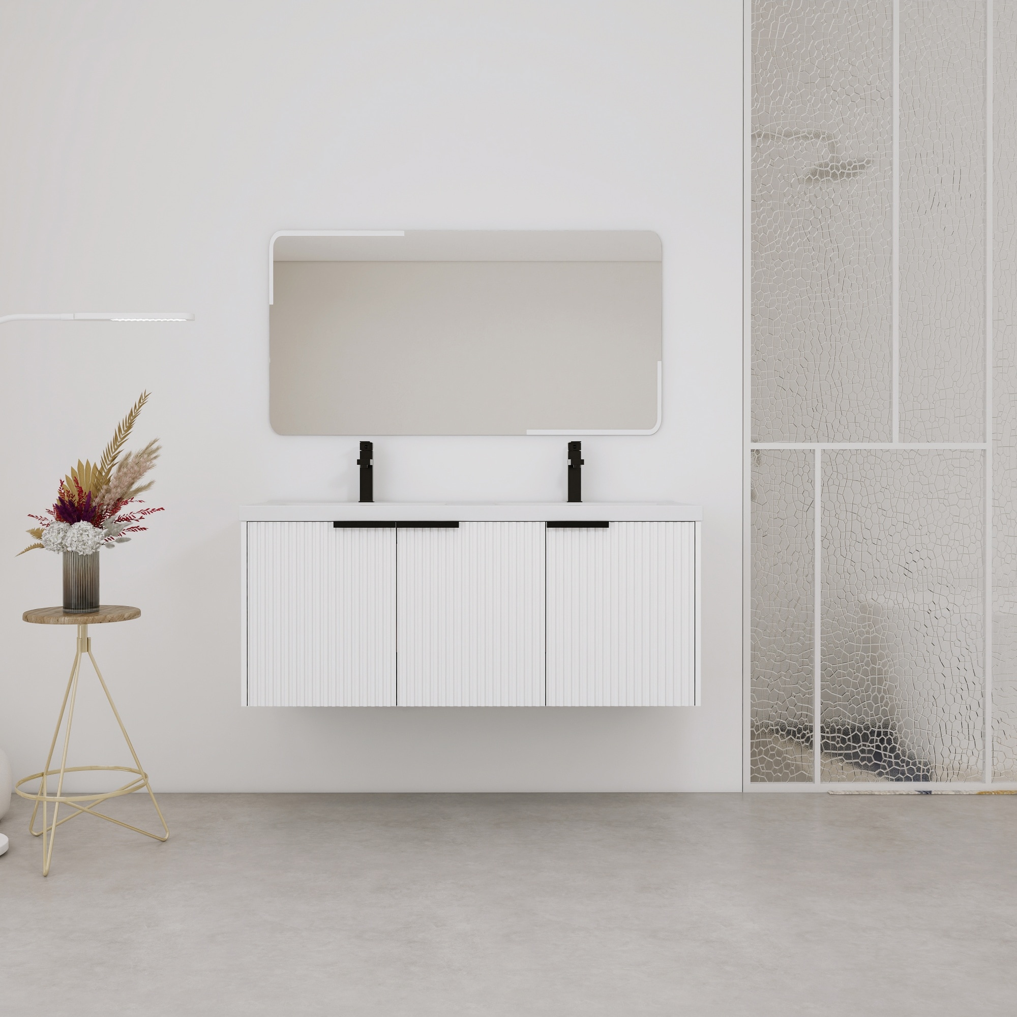 Vanityfus 48 Inch Wall-Mounted Bathroom Vanity Modern Cabinet Floating ...