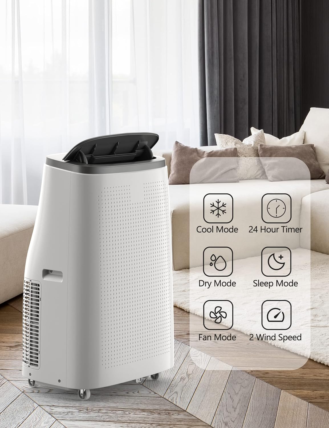 Garvee 14000 BTU Portable Air Conditioners for Bedroom Room Up to 750 ...