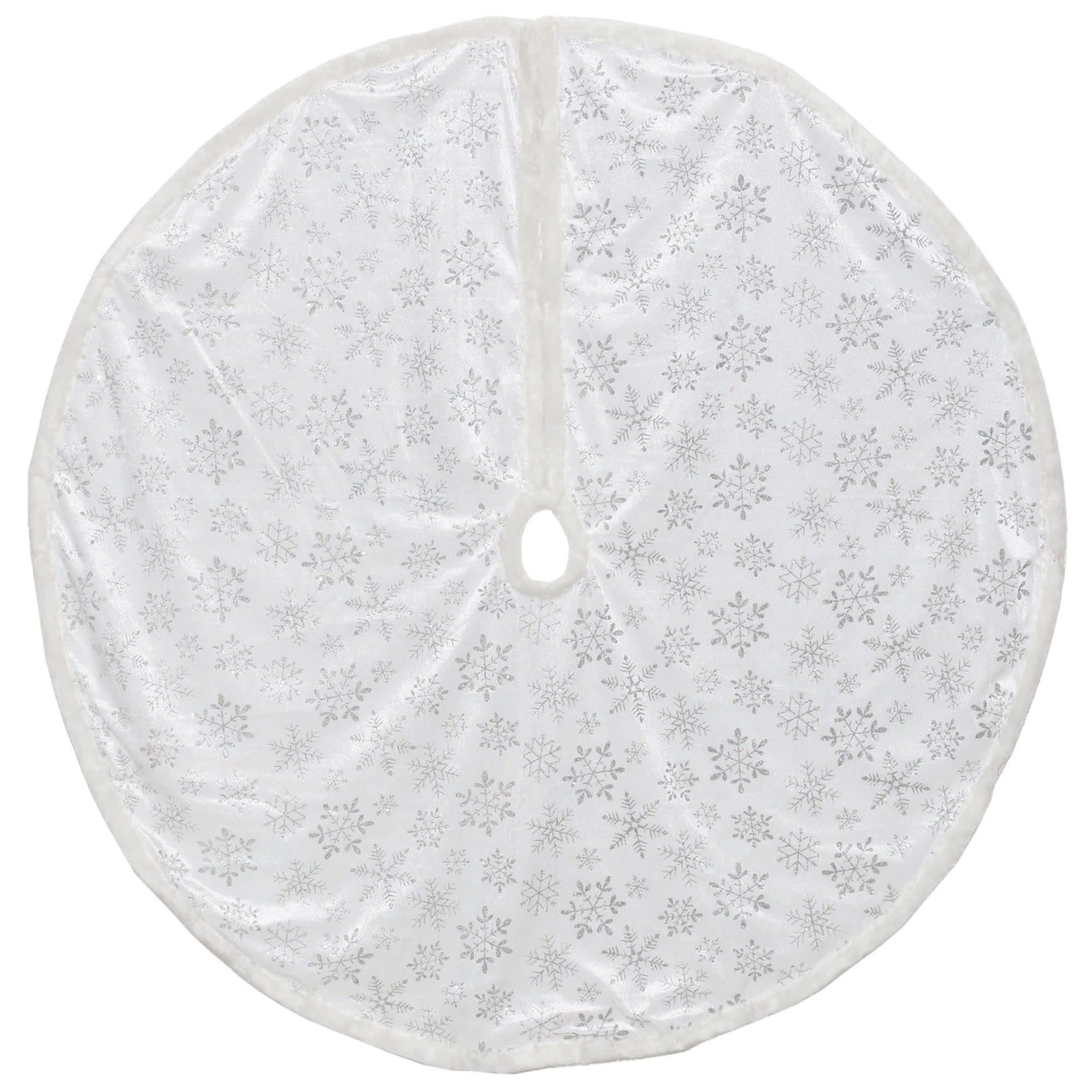Northlight 48 inch Silver and White Snowflakes Christmas Tree Skirt in ...