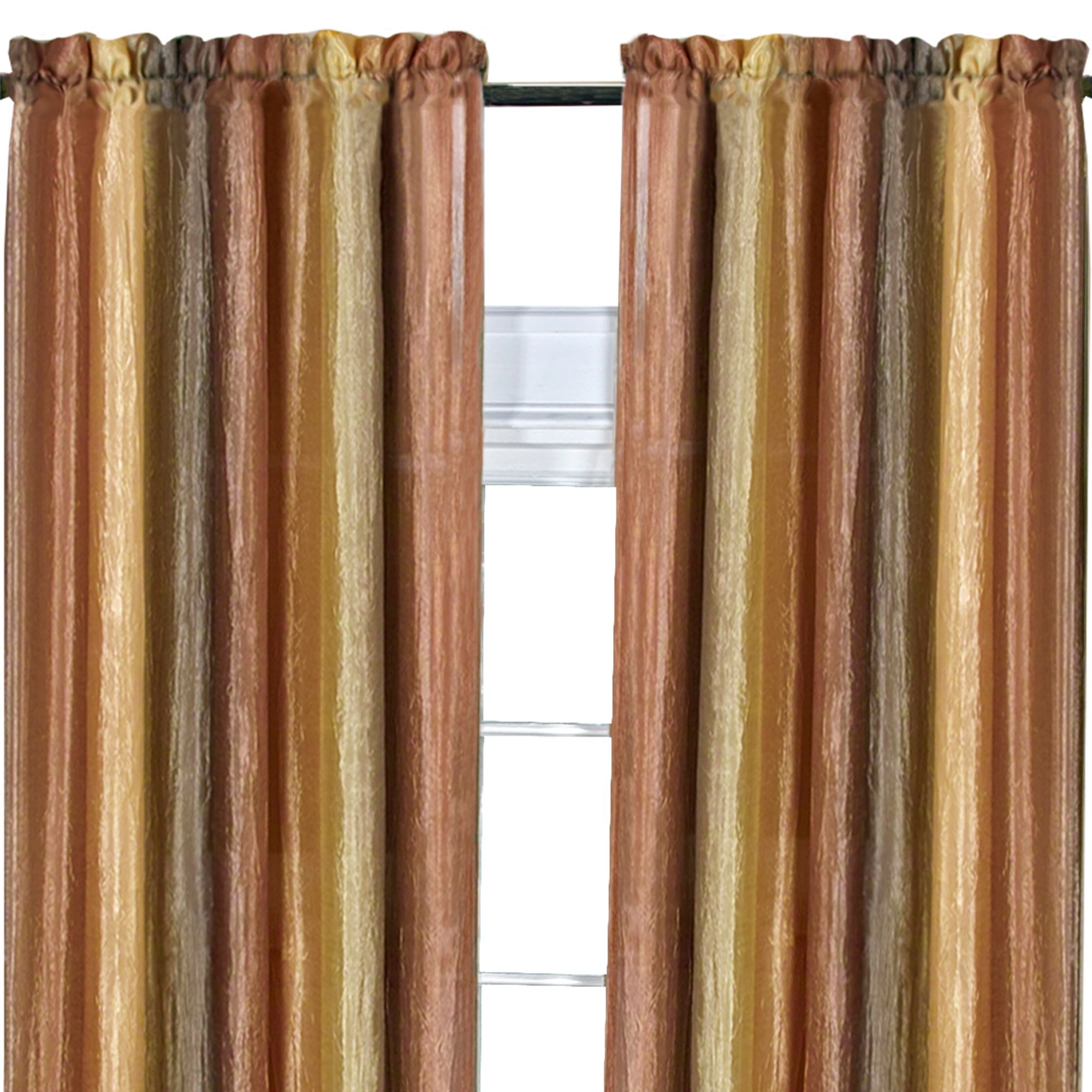 KATE AURORA Ombre Crushed Satin Sheer Single Window Curtains and ...