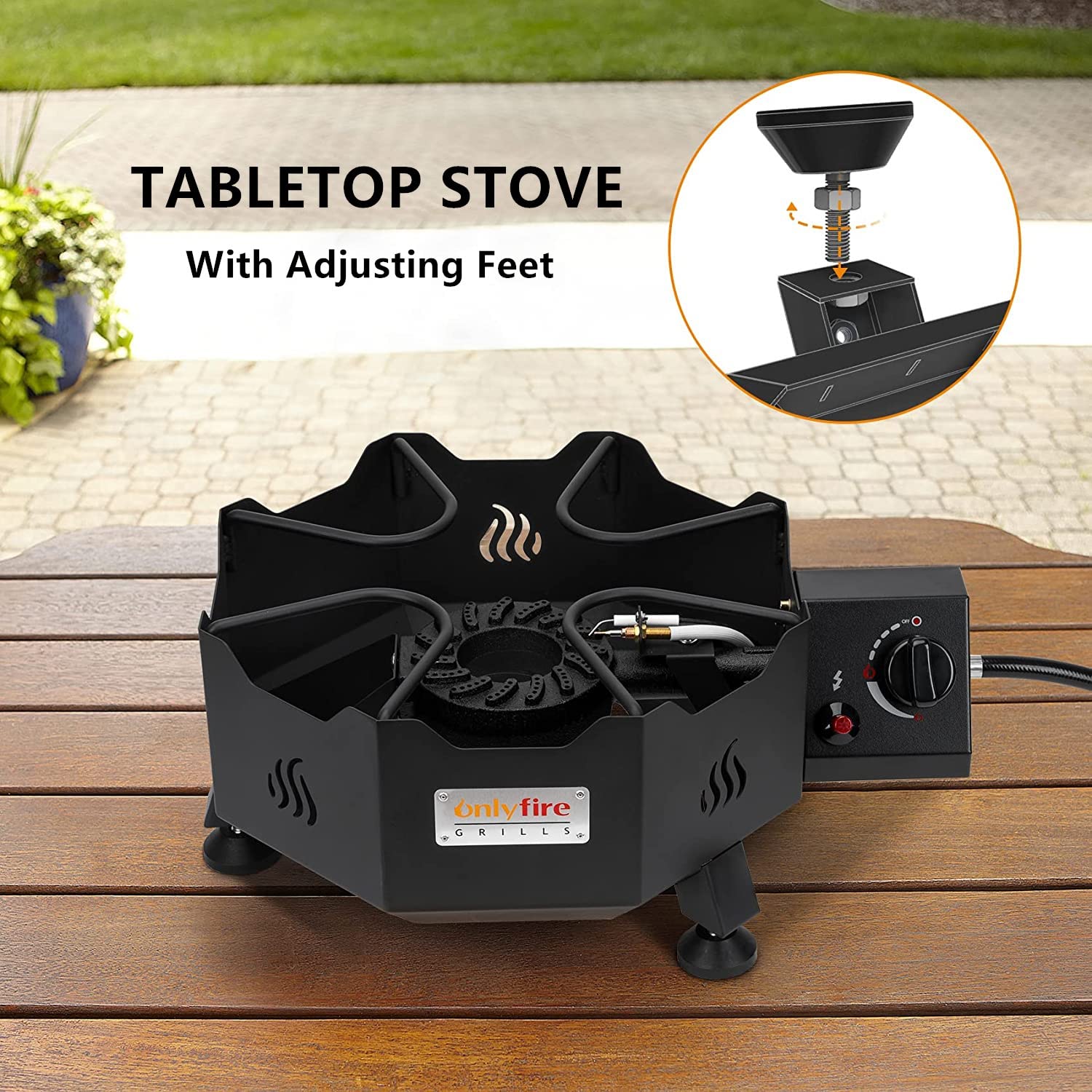LTMATE 1-Burner Propane Push and Turn Steel Outdoor Burner LSTOP2112 ...