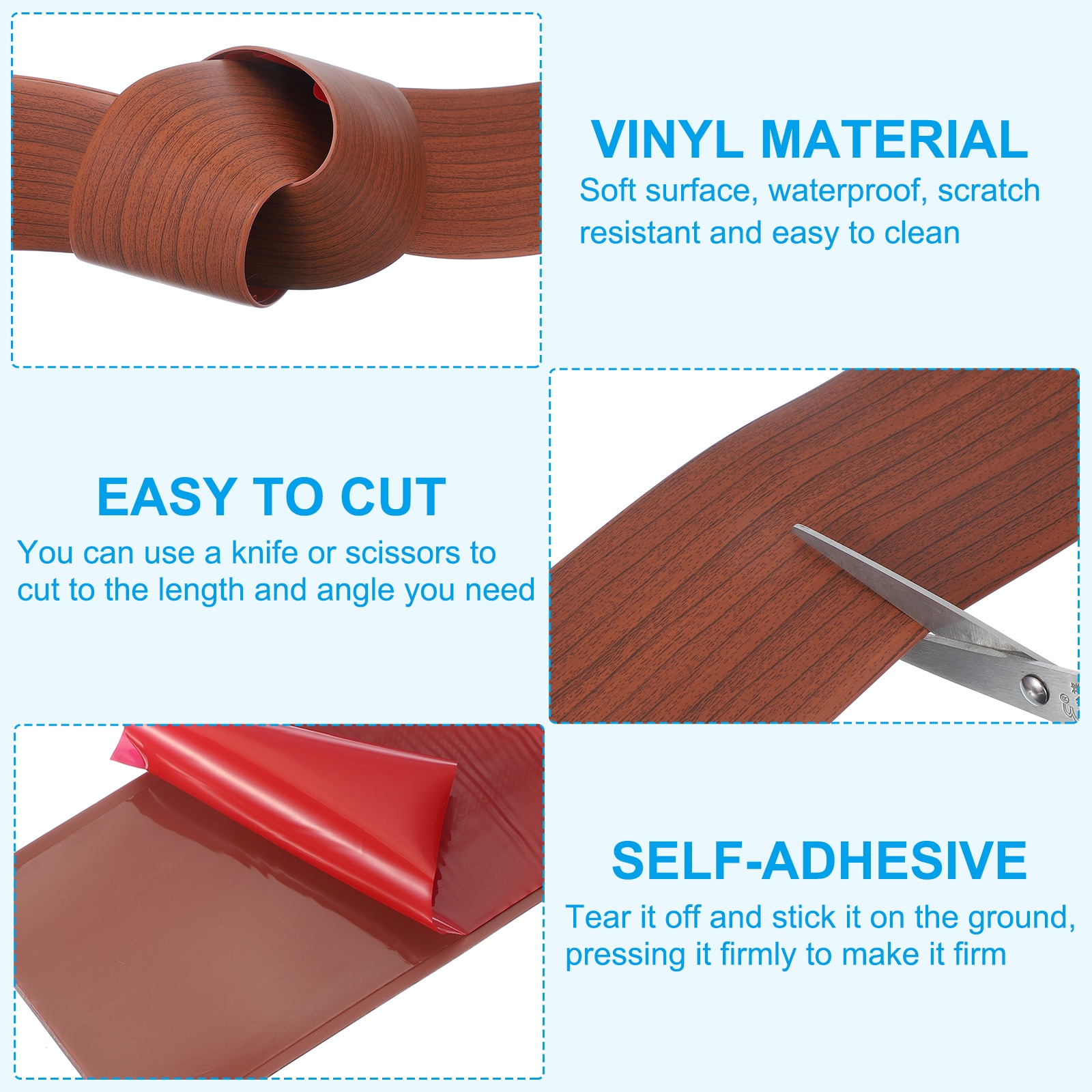 PATIKIL Self Adhesive Floor Transition Strip 20-Foot x 2-Inch Vinyl ...