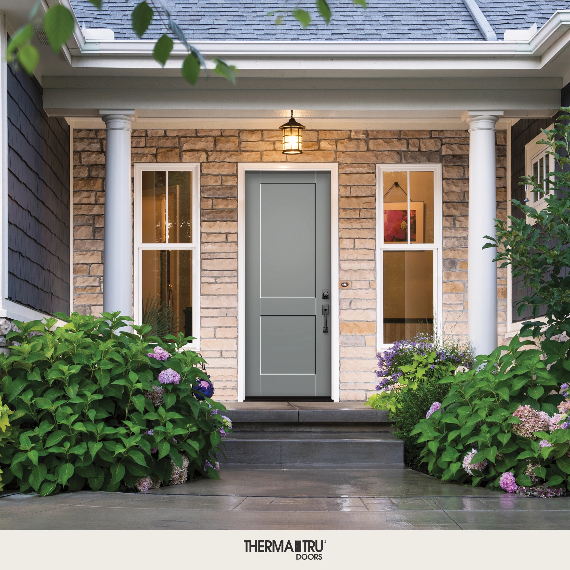 Therma-Tru 64-in x 96-in x 4-9/16-in Fiberglass No glass Left-hand ...