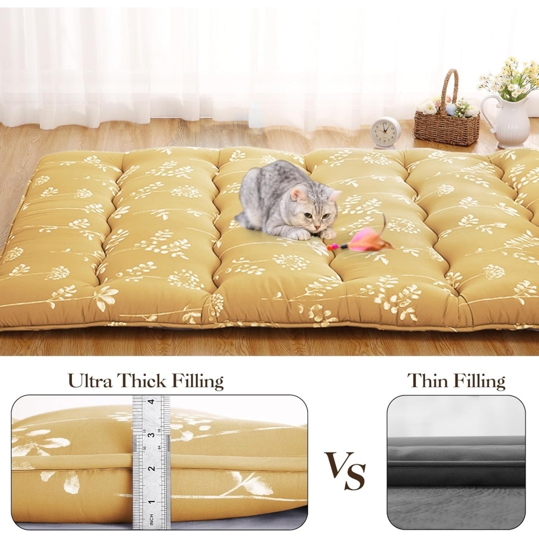 Garvee Full Size Futon Mattress Flowers Printed Japanese Style Floor ...