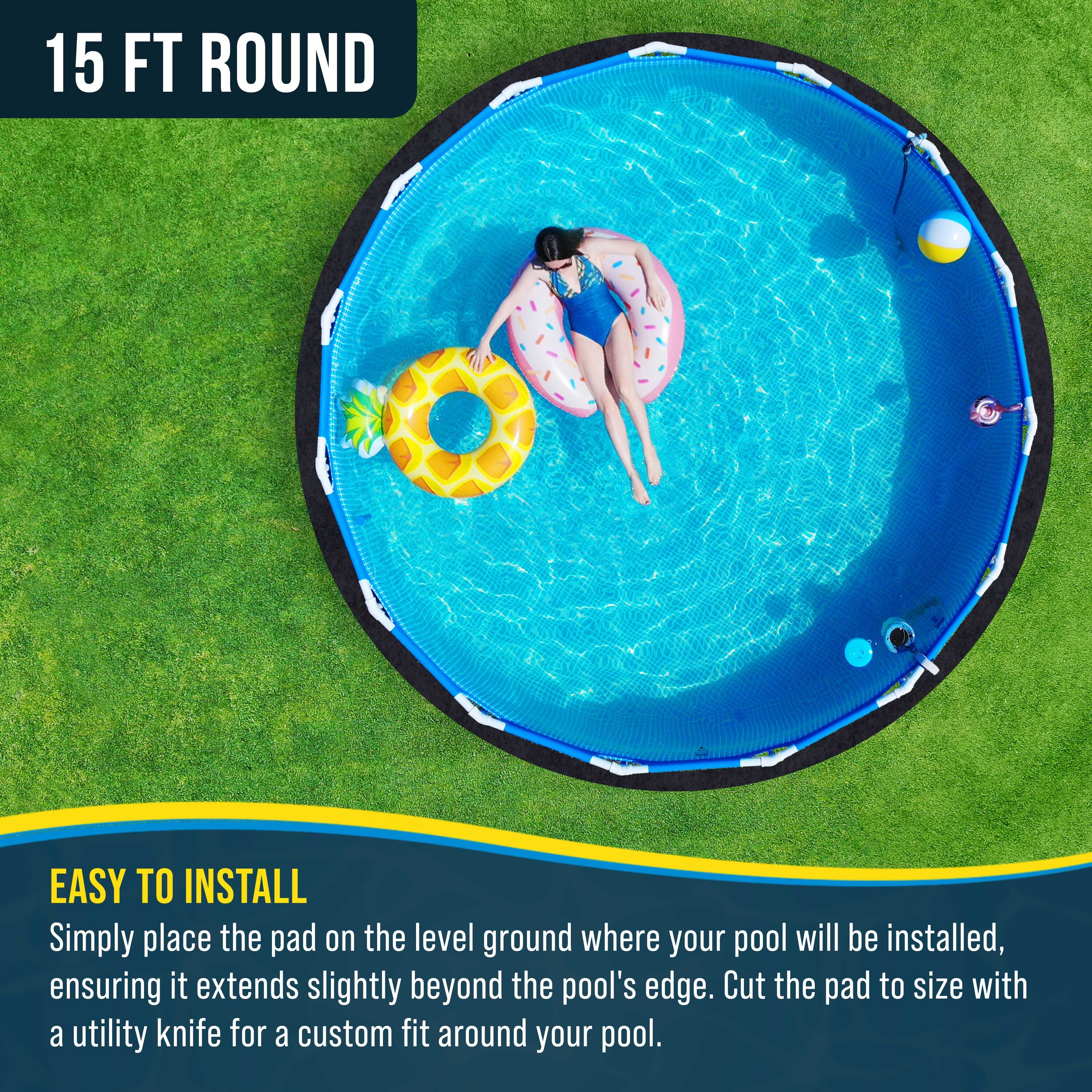 U.S. Pool Supply Ground Shield 15-Foot Round Heavy Duty Pool Liner Pad ...