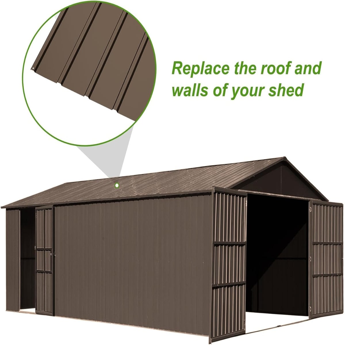 Loheer 20-Pack Brown Corrugated Metal Roofing Panels Galvanized Steel ...