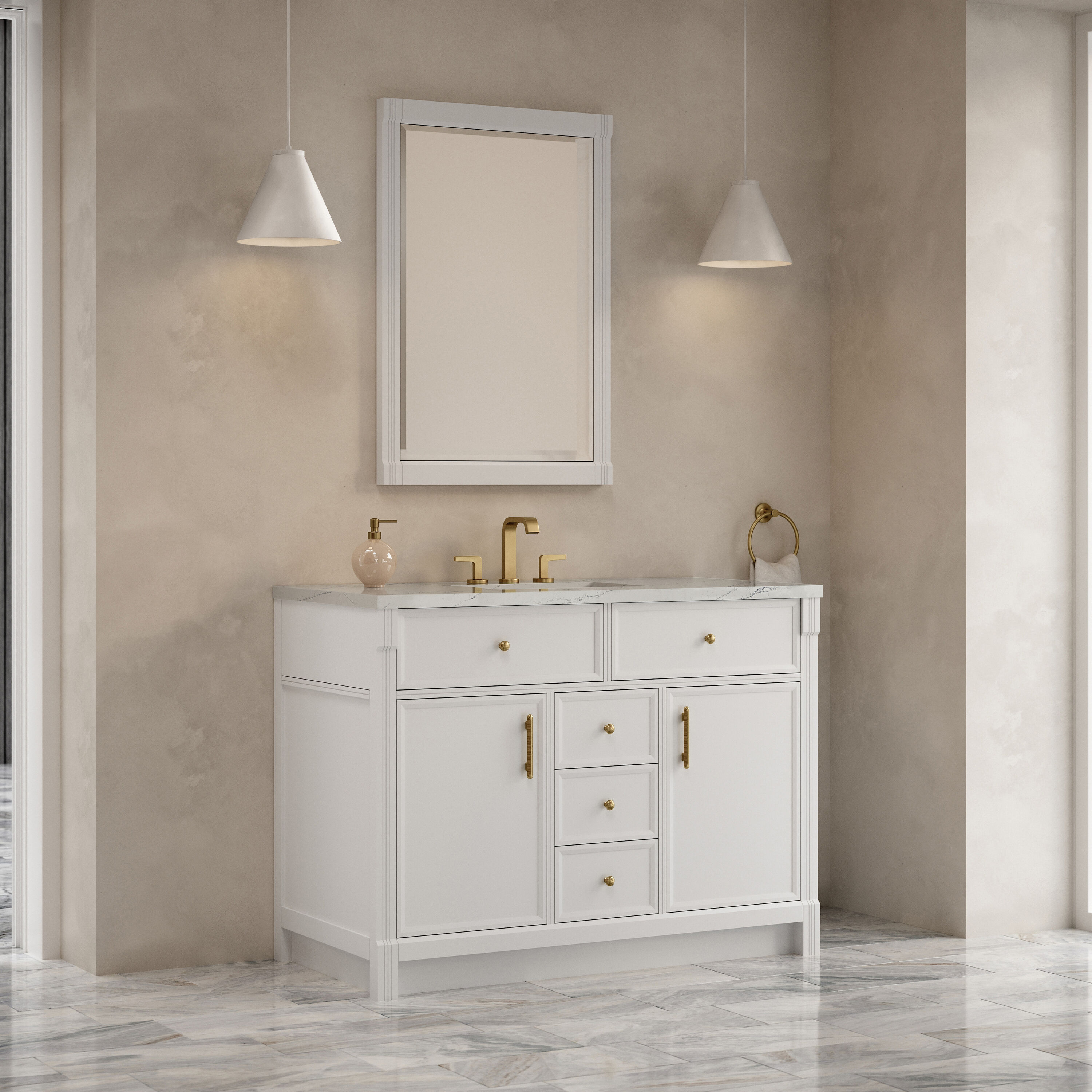 James Martin Vanities Bellshire 48-in Bright White Undermount Single ...