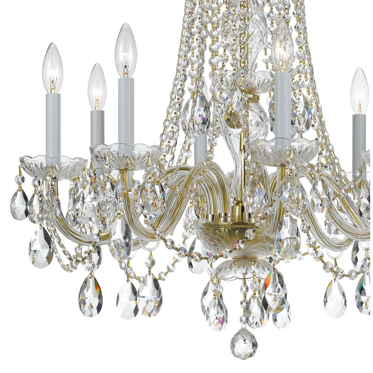 Crystorama Traditional Crystal 8 -Light Polished Gold Crystal Metal ...