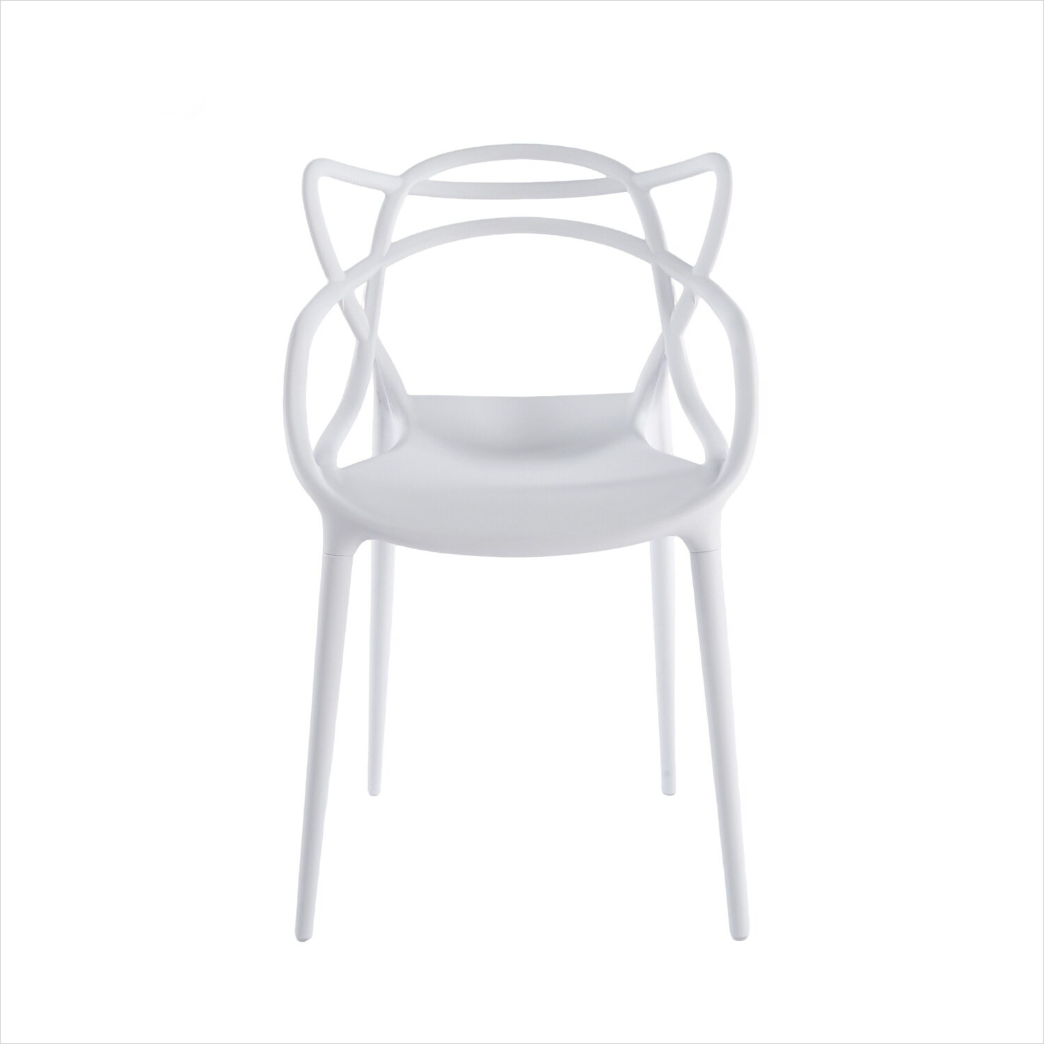 Watnature Set of 4 Transparent Plastic Dining Chairs with Clean White ...
