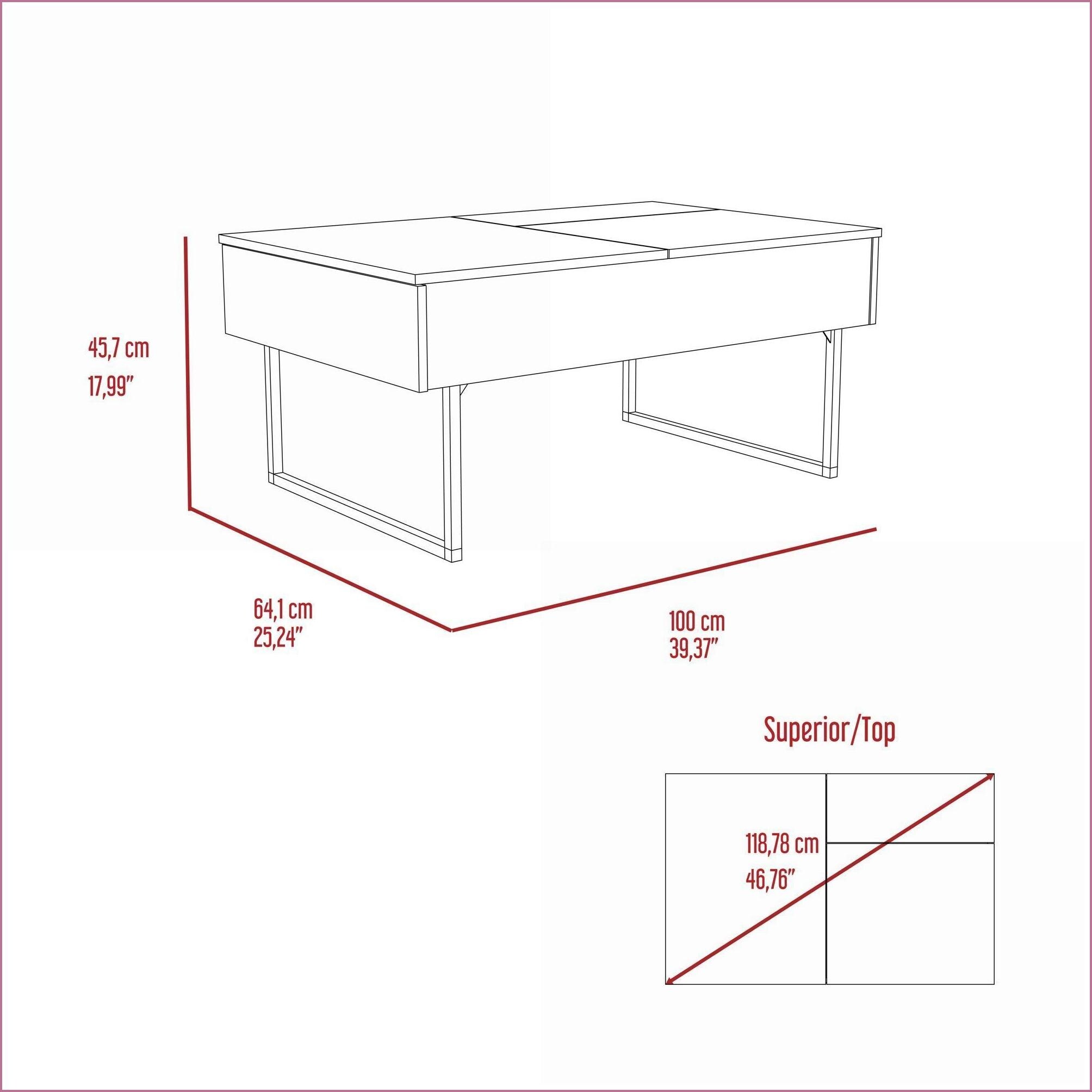 Watnature Espresso Lift Top Coffee Table with Concealed Storage ...