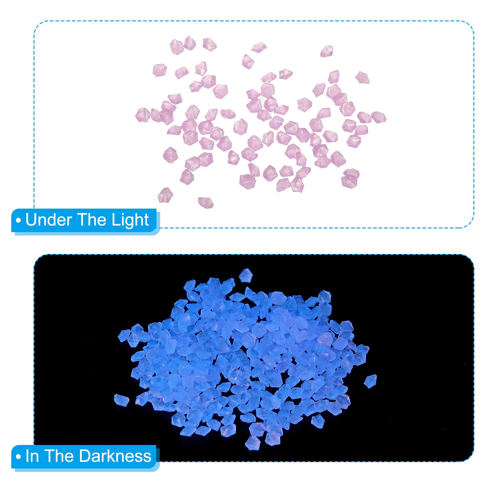 Unique Bargains 6000pcs Glow Rocks 3-5mm Glow Pebbles Decoration in the ...