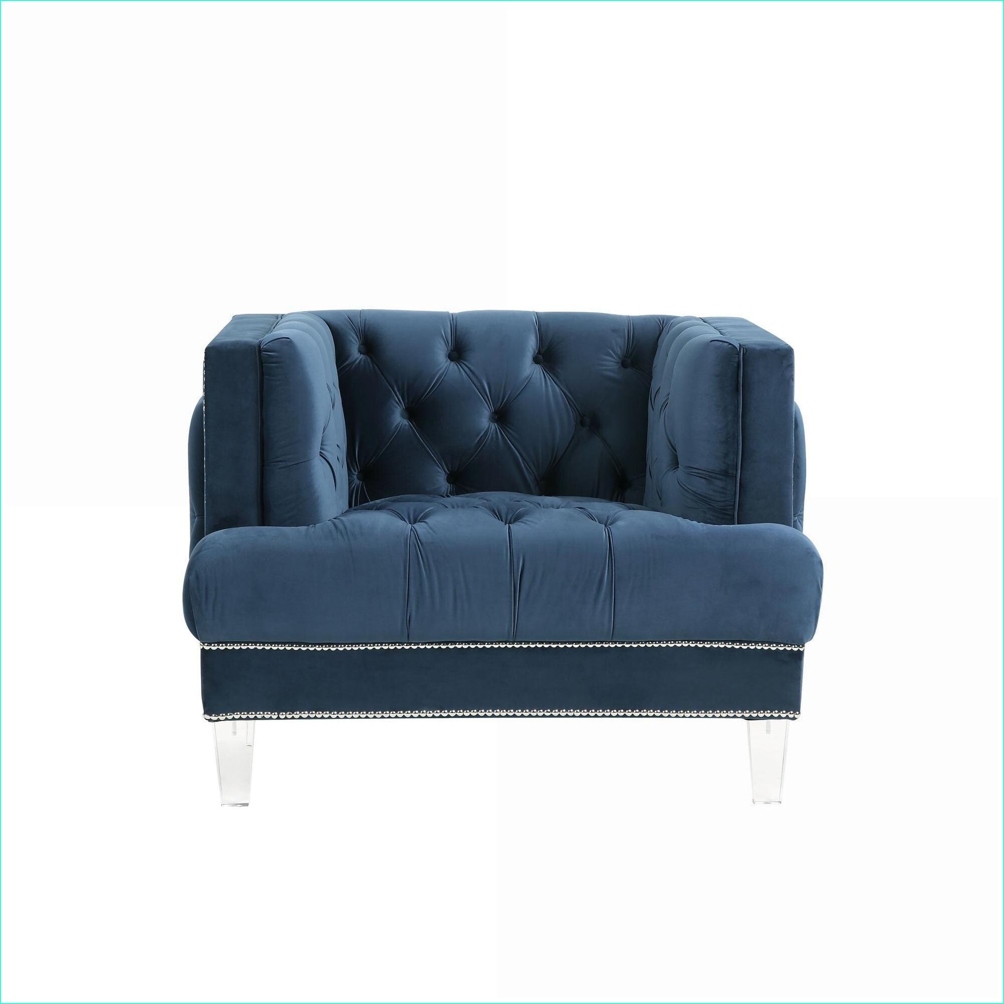 Watnature Ansario Royal Blue Velvet Upholstered Accent Chair ...
